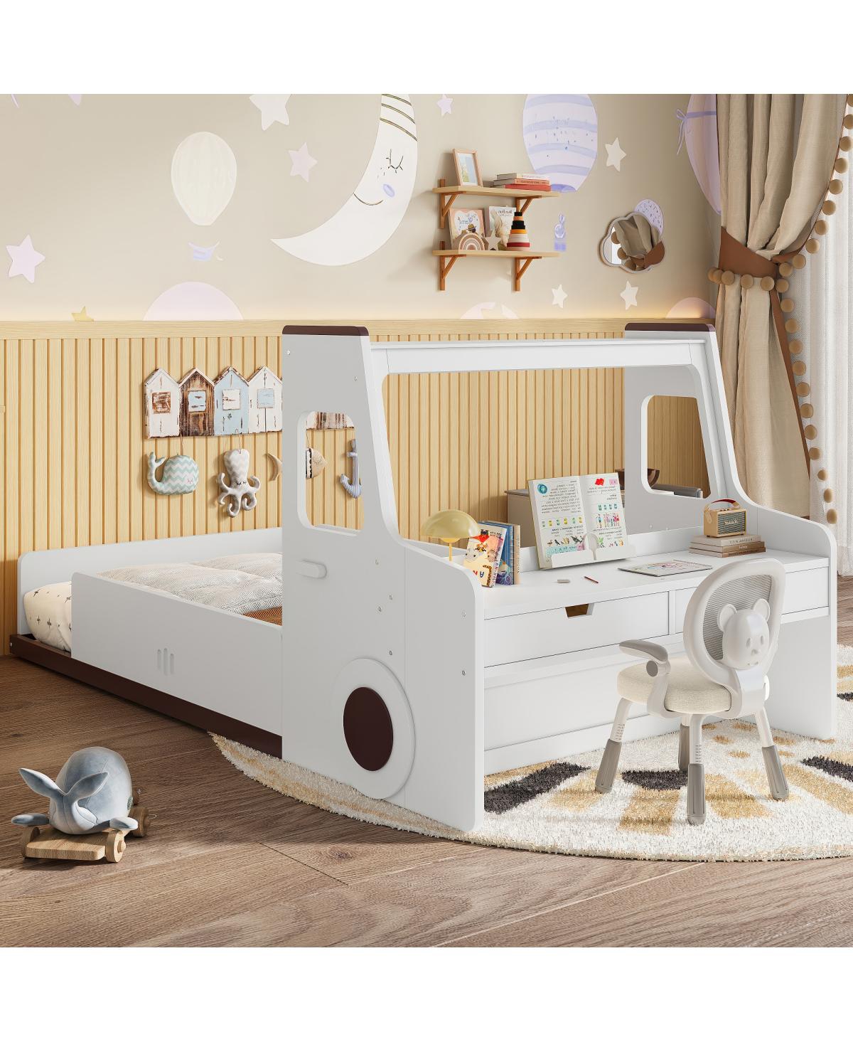 Click here for Streamdale Furniture Car-Shape Floor Bed with Stor... prices