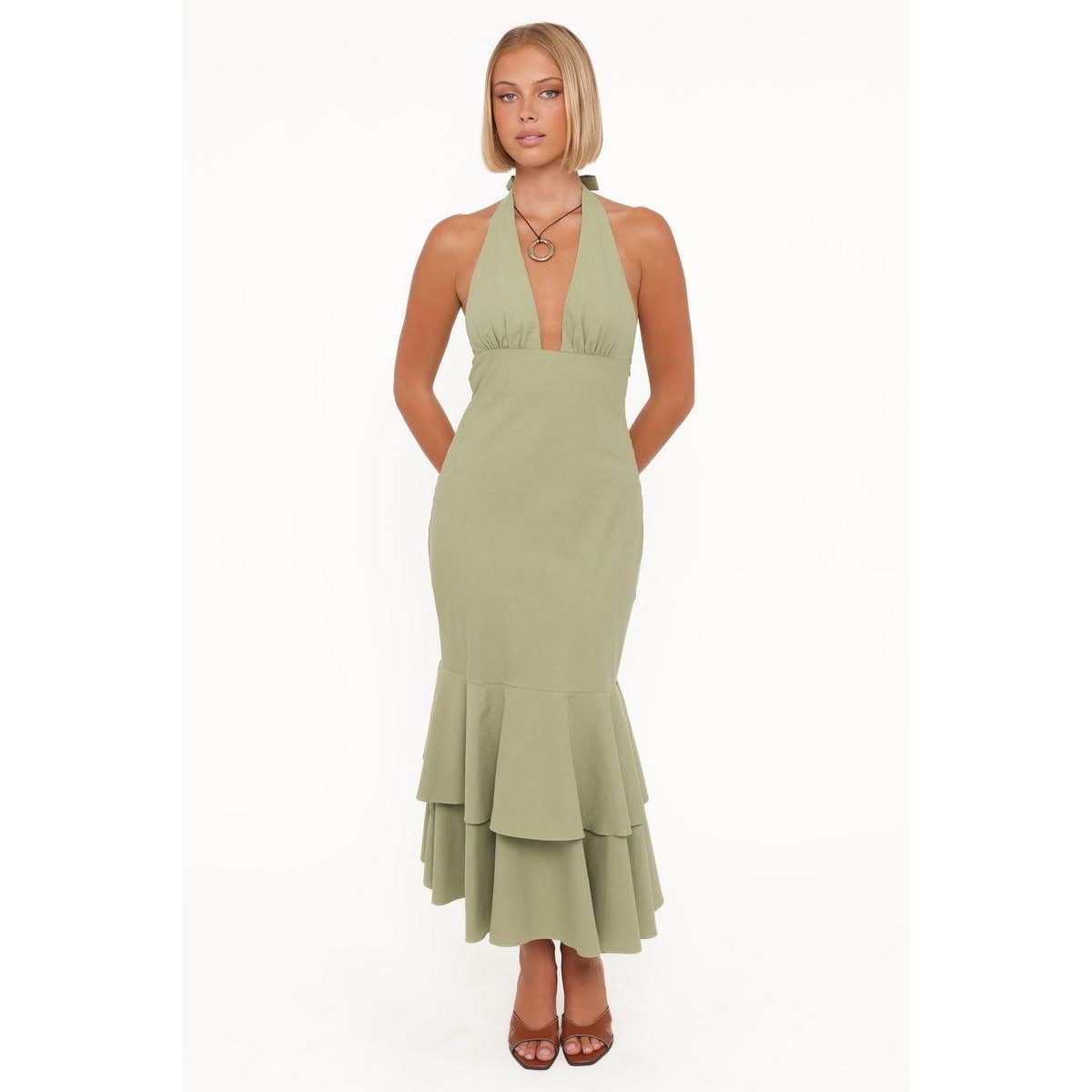 Click here for Petal and Pup Womens Robyn Halterneck Maxi Dress -... prices