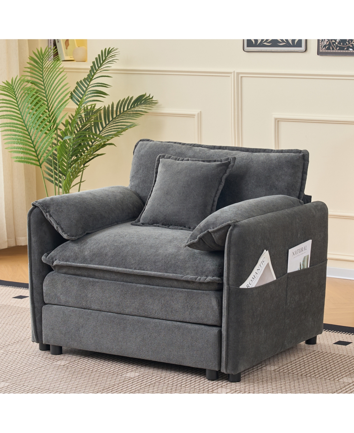 Click here for Boyel Living Oversized 41.73 Chenille Armchair wit... prices