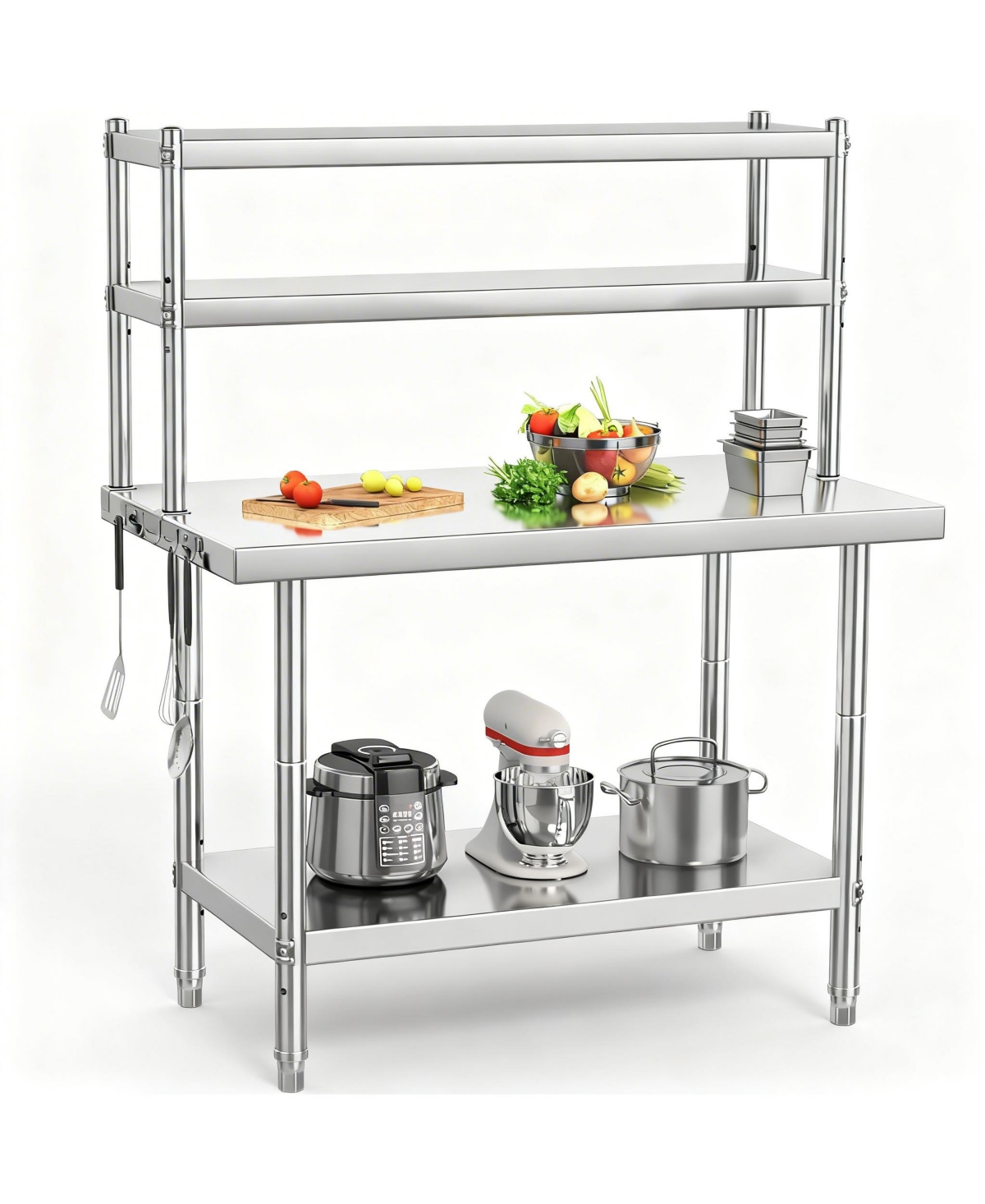 Click here for Yigii Stainless Steel Workbench with Shelves for K... prices