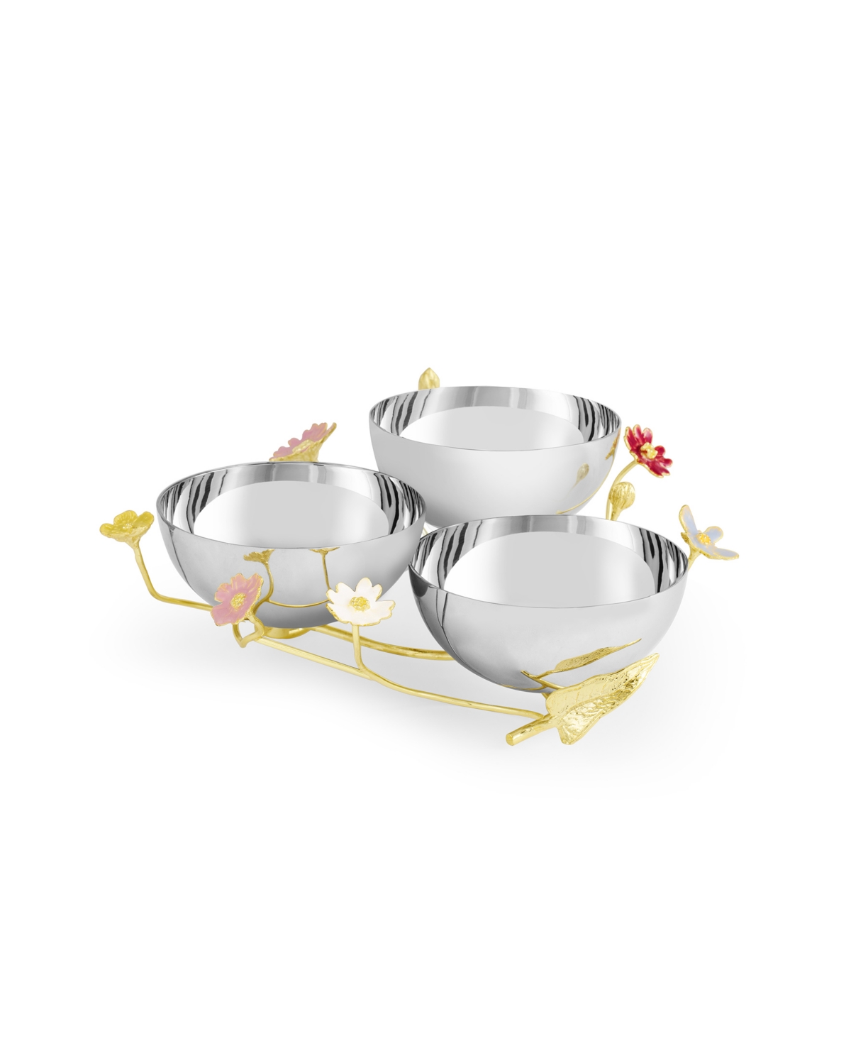 Click here for Michael Aram Wildflower 20 oz. Triple Bowl - Silve... prices