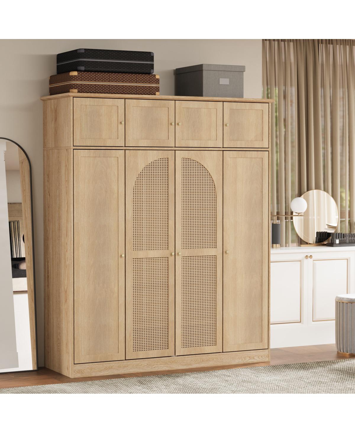 Click here for Streamdale Furniture 8-Door Rattan Wardrobe with F... prices