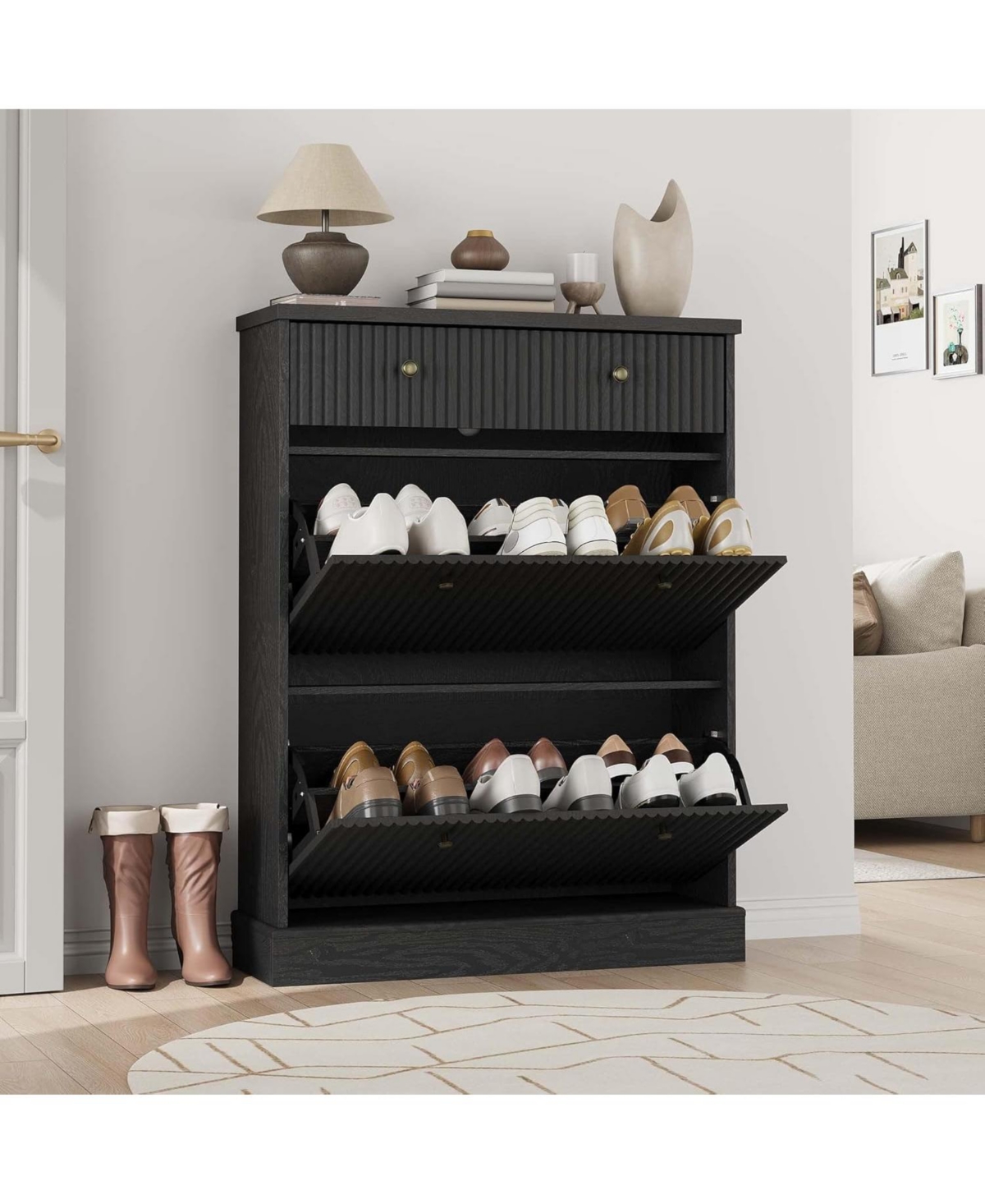 Click here for gaomon Shoe Cabinet with 2 Flip Drawers  Hidden Wo... prices
