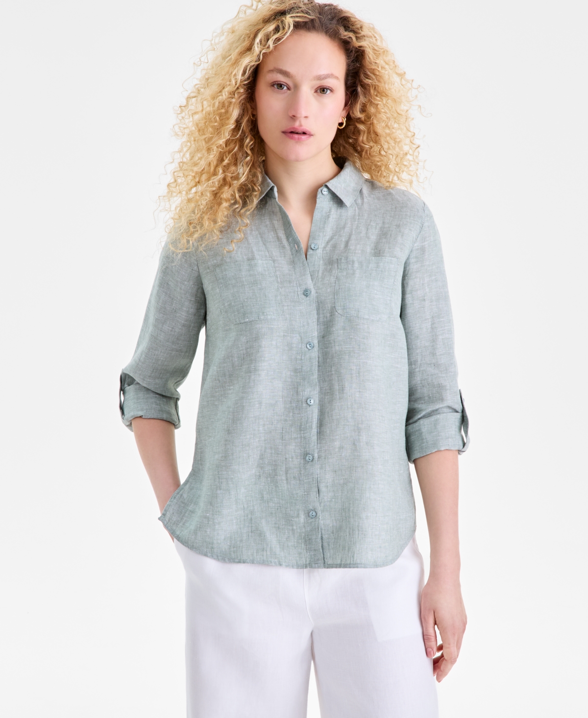 Click here for Charter Club Womens 100 Linen Shirt  Created for M... prices