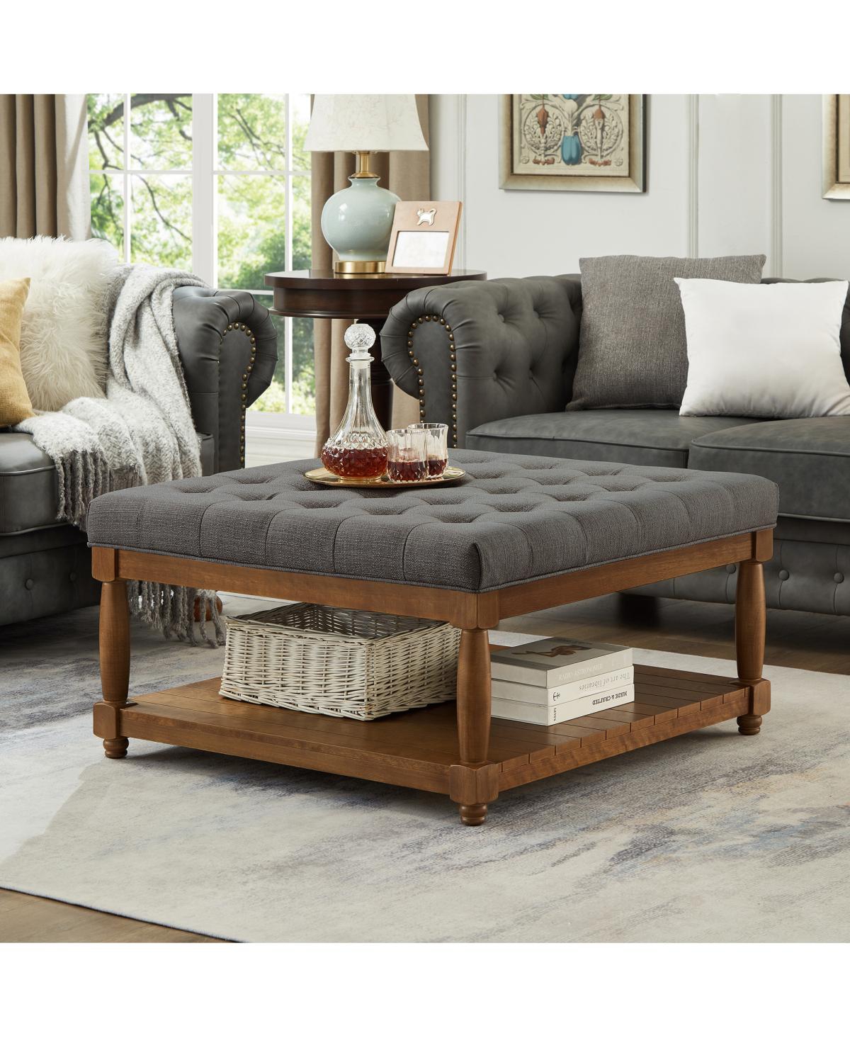 Click here for Streamdale Furniture Large Square Tufted Linen Ott... prices
