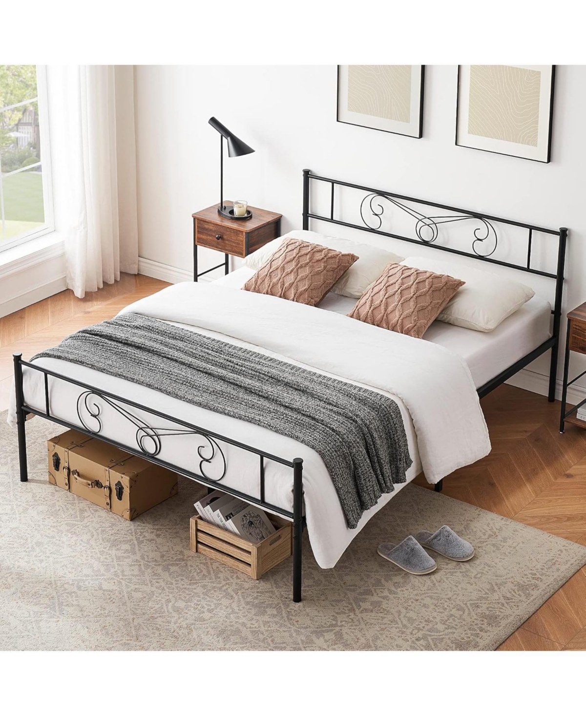 Click here for gaomon Full Bed Frame Platform with Headboard and... prices