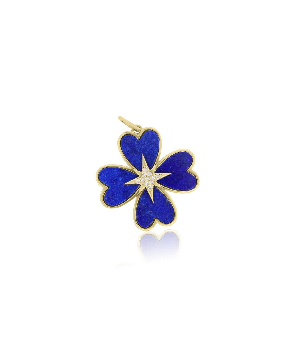 Click here for The Lovery Lapis Starburst Clover Charm 14K Gold -... prices