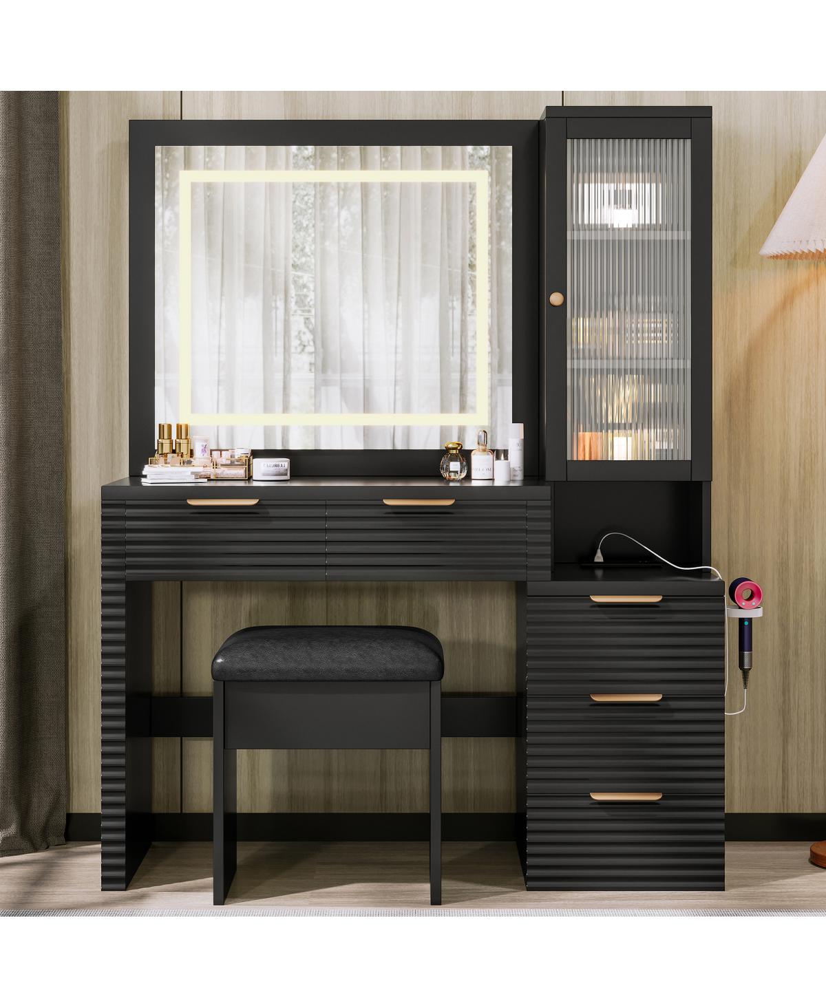 Click here for Streamdale Furniture 43.5" Fluted Makeup Vani... prices