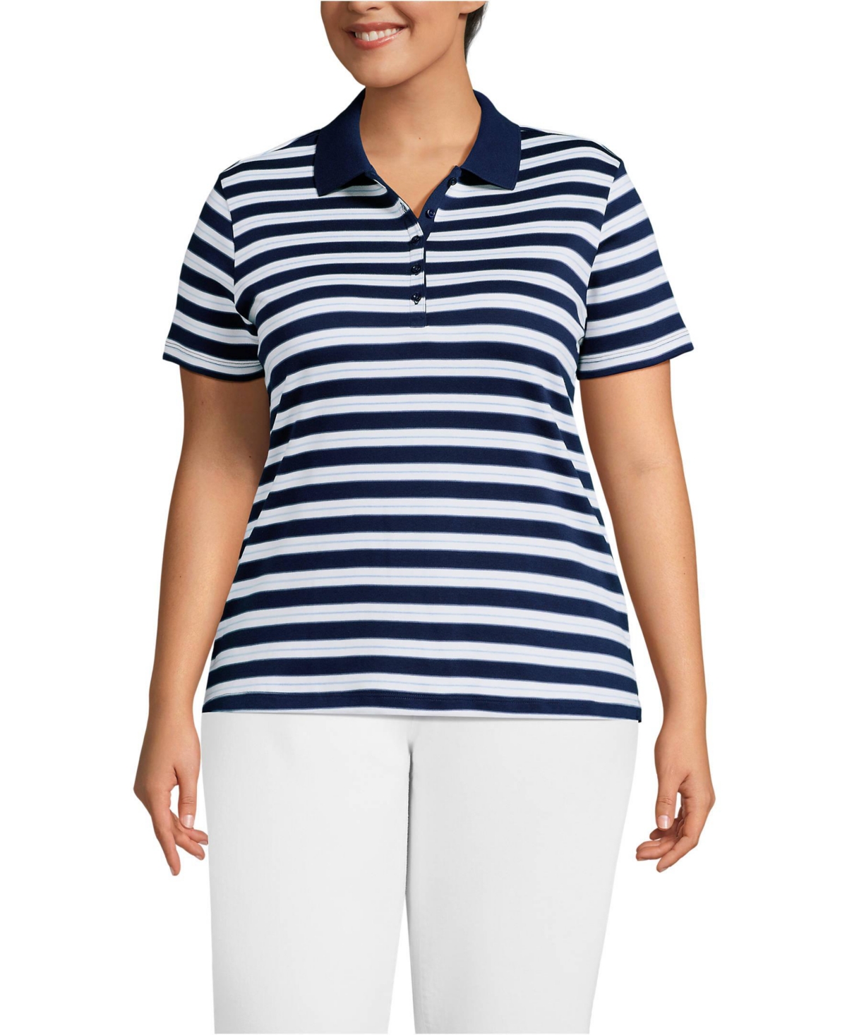 Click here for Lands End Plus Size Supima Cotton Polo Shirt - Dee... prices