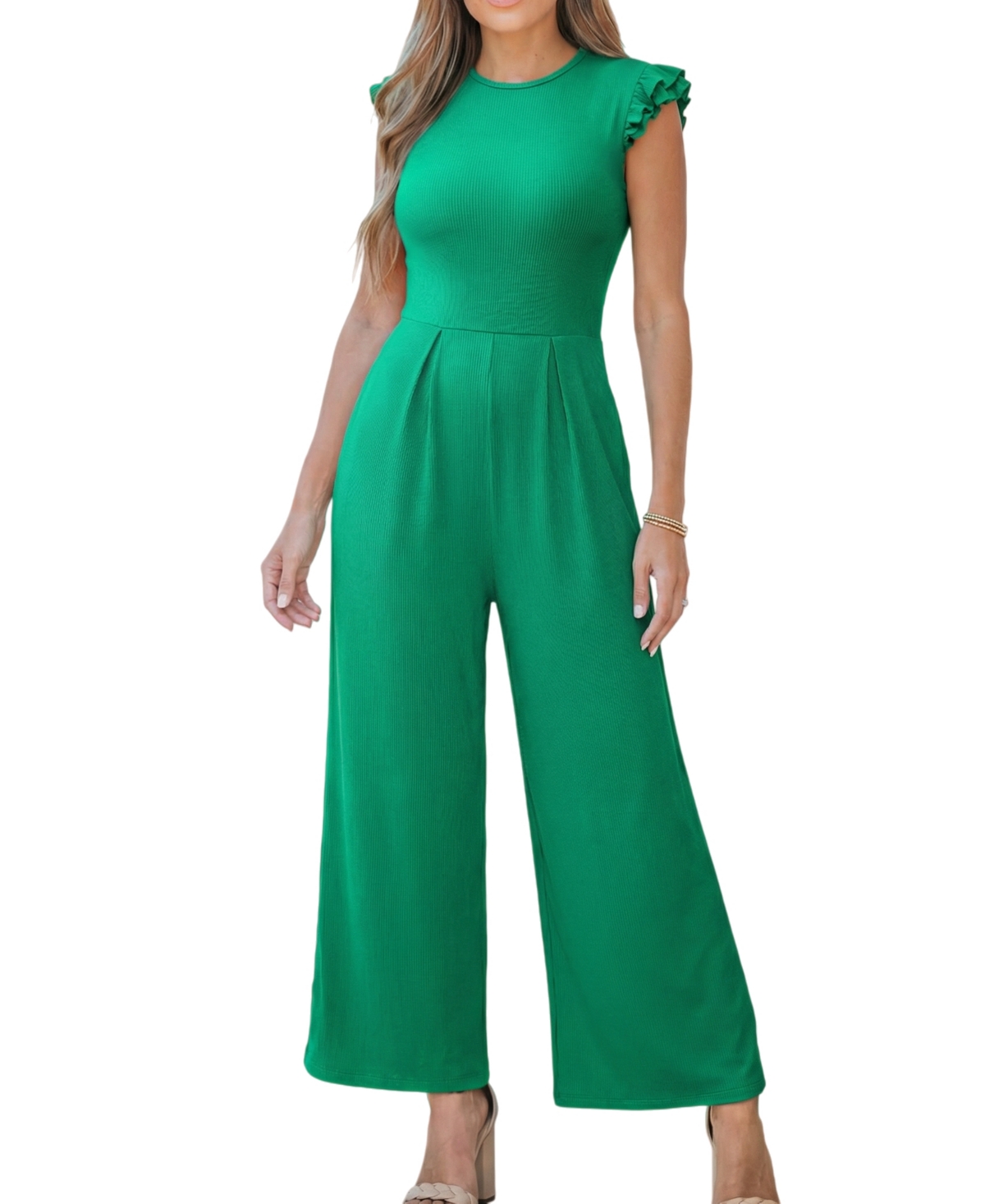 Click here for Cupshe Womens Crew Neck Zipper Closure Jumpsuit -... prices