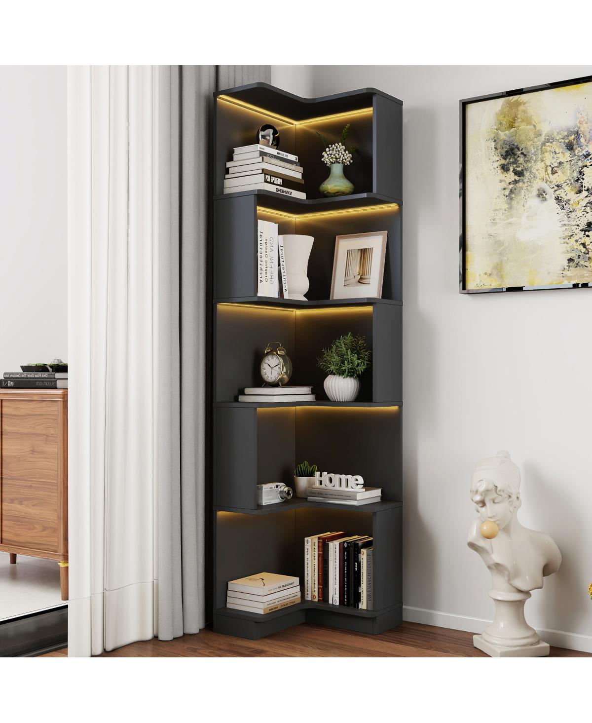 Click here for Streamdale Furniture Corner Book Shelf - 5 Tier L... prices
