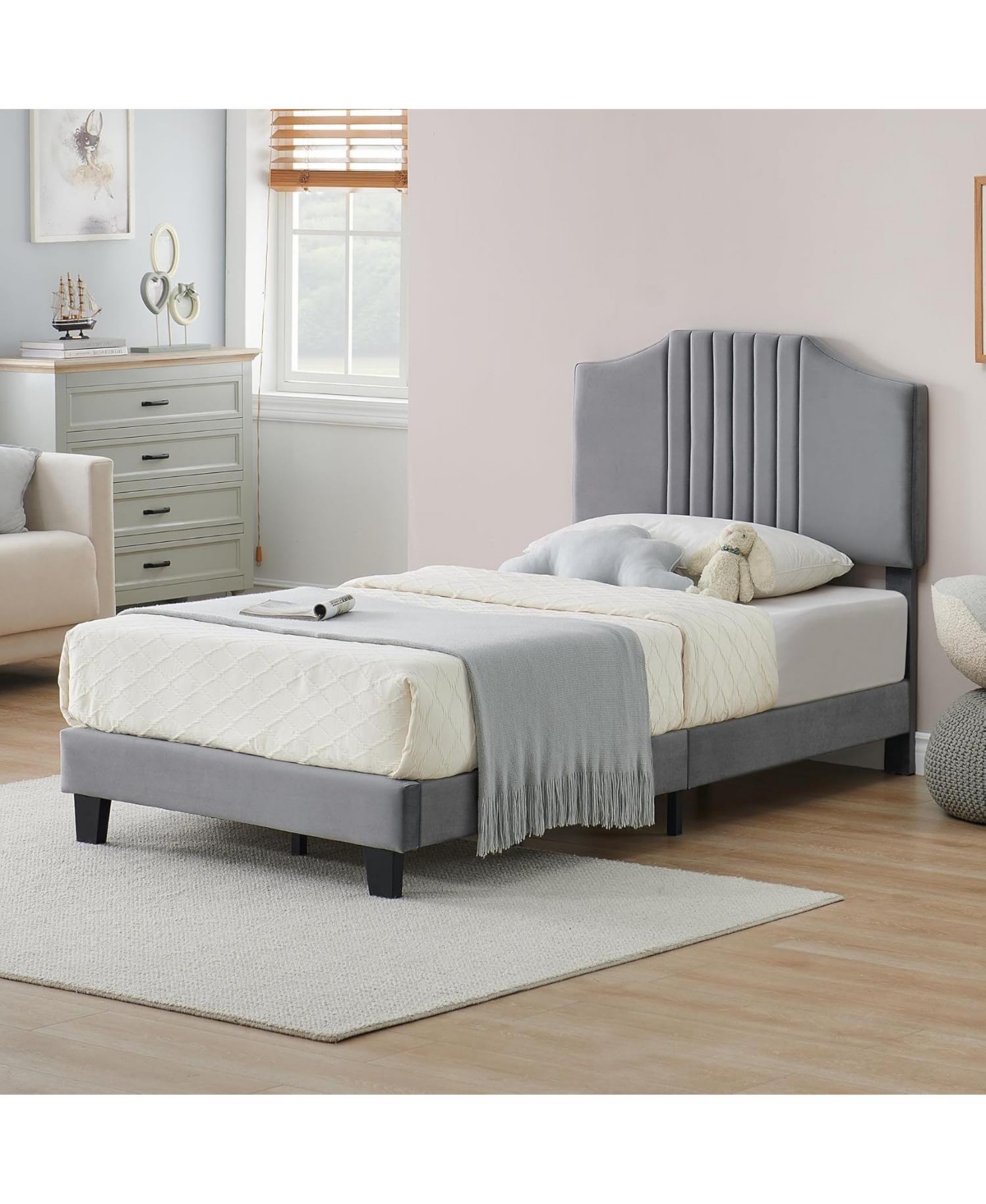 Click here for gaomon Bed Frame with Headboard  Velvet Upholstere... prices