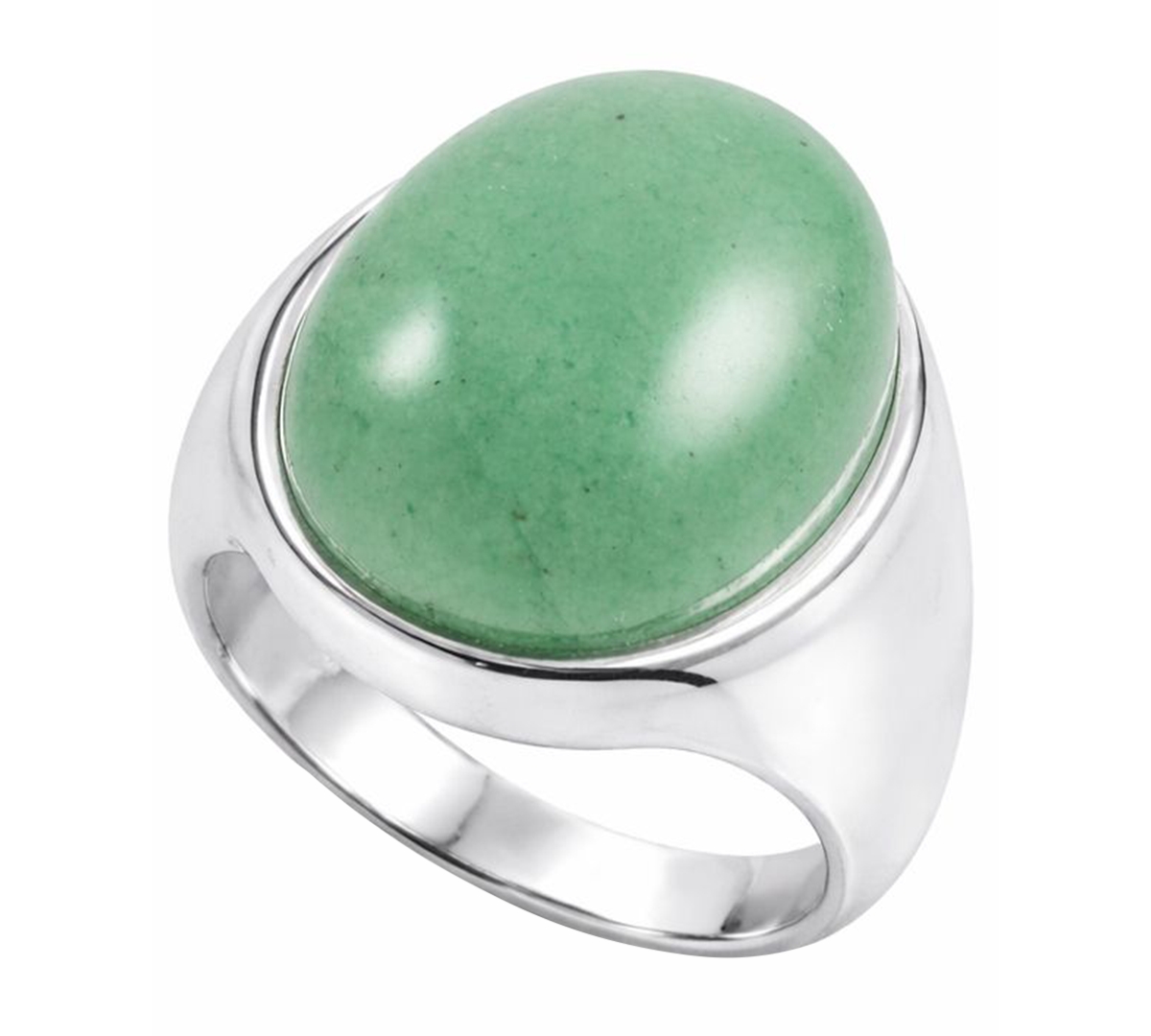 Click here for Macys Green Jade (18 x 14mm) Ring in Sterling Silv... prices