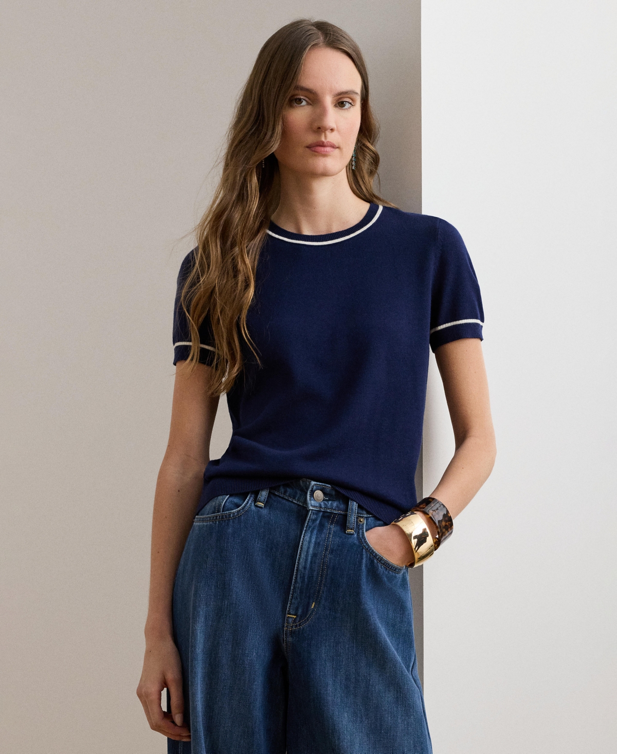 Click here for Lauren Ralph Lauren Womens Crewneck Short-Sleeve S... prices