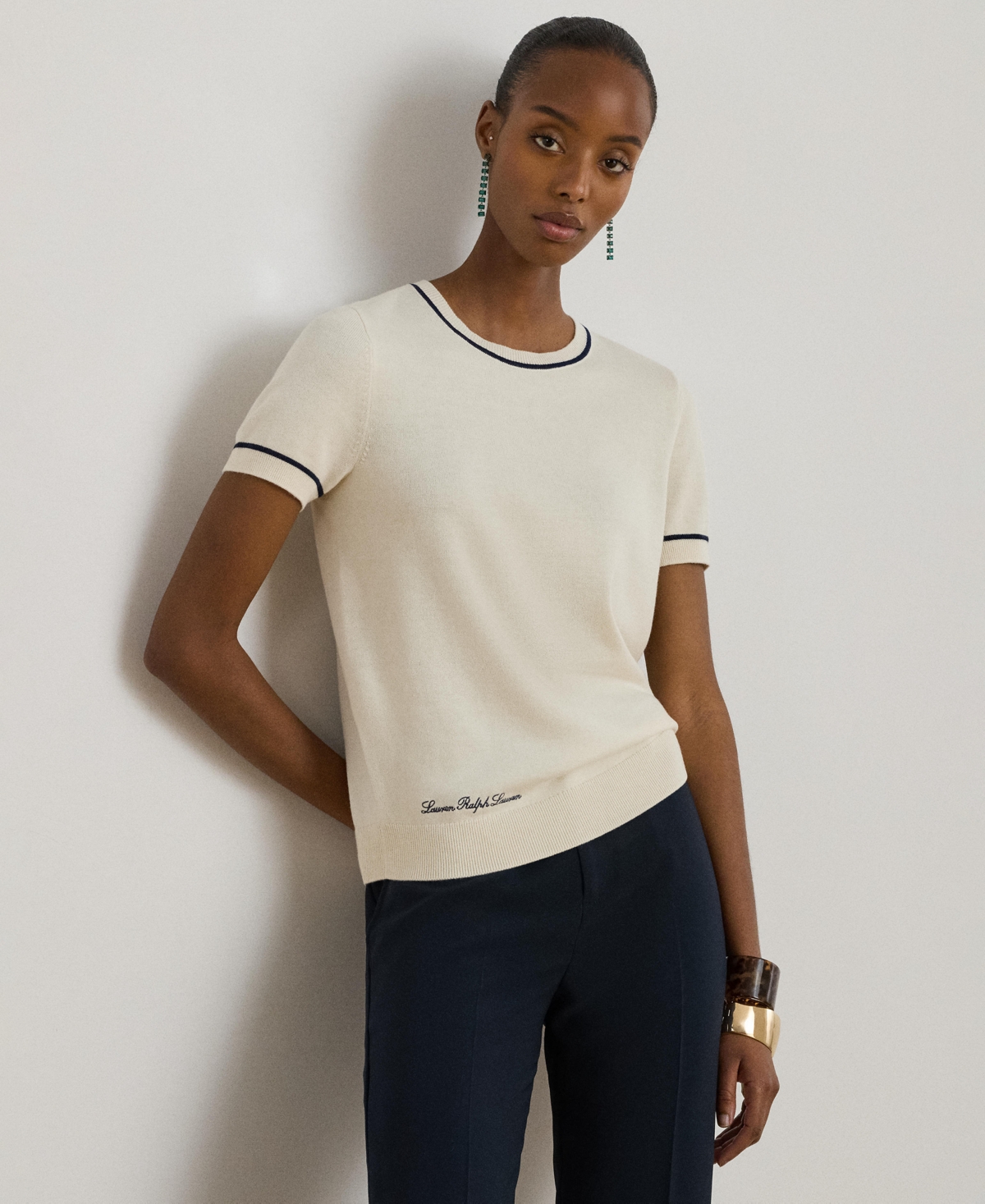 Click here for Lauren Ralph Lauren Womens Crewneck Short-Sleeve S... prices