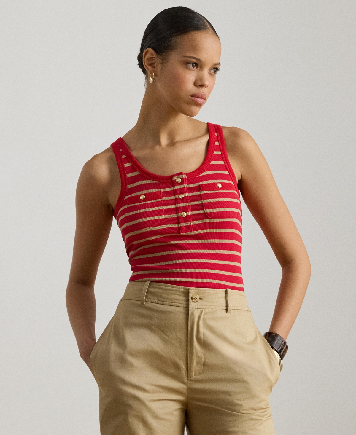 Click here for Lauren Ralph Lauren Womens Scoop Neck Tank Top - C... prices