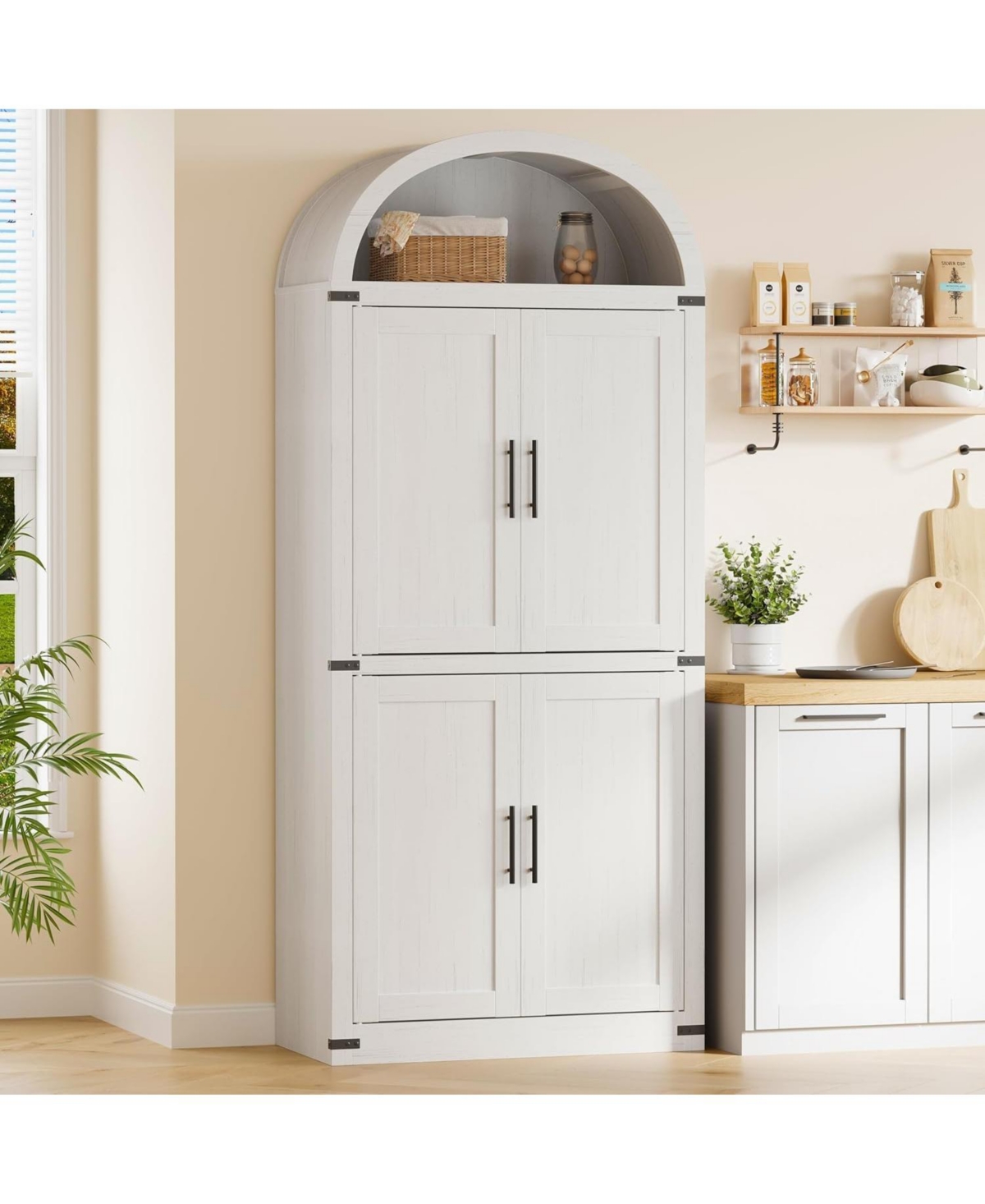 Click here for gaomon Arched Bookshelf with Doors  71.4" Tal... prices