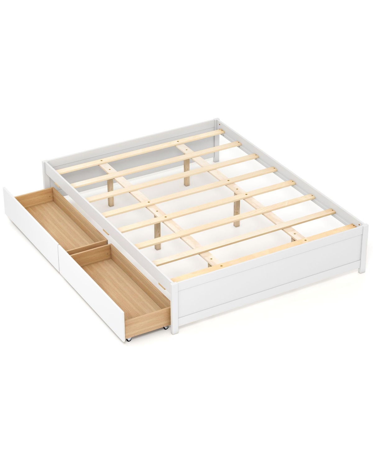 Click here for Sugift Queen Size Bed Frame with 2 Rolling Storage... prices