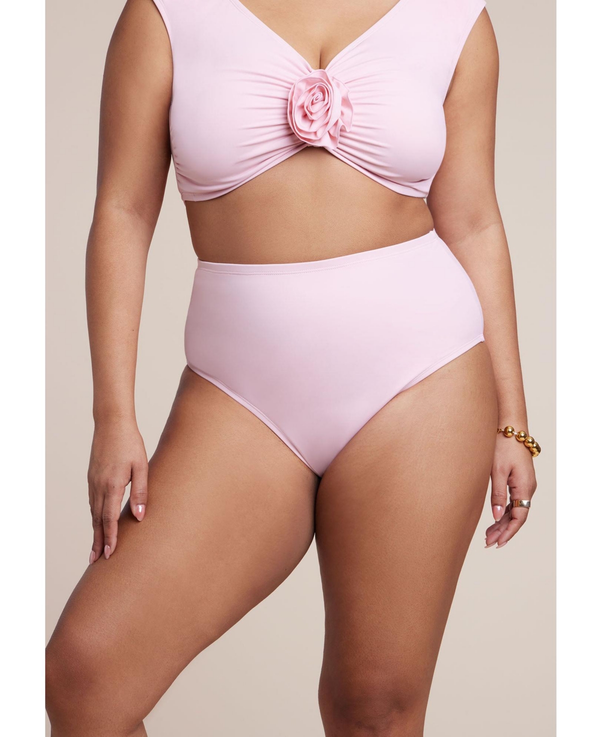 Click here for Eloquii Womens High Waisted Bikini Bottom - Romanc... prices
