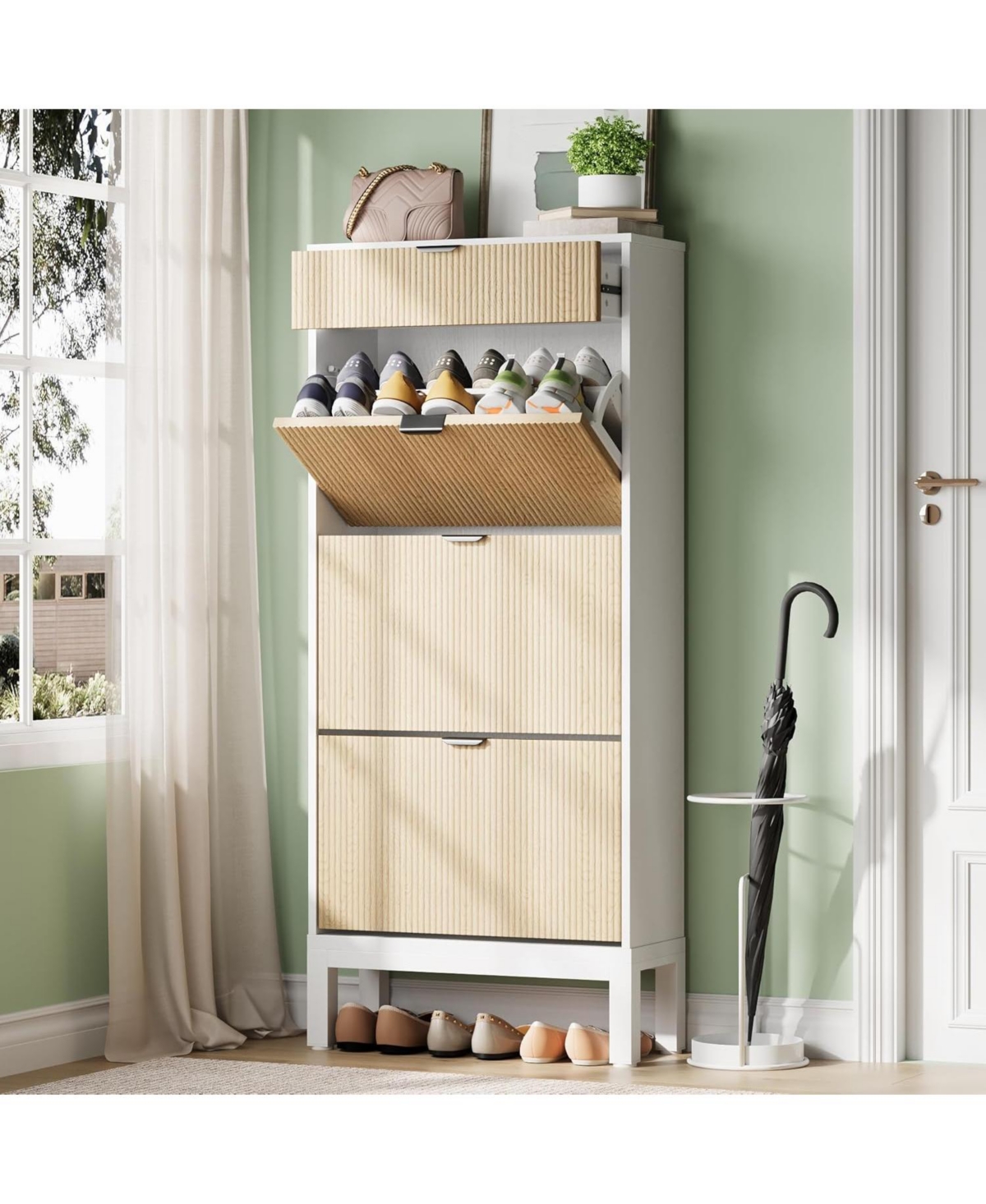 Click here for gaomon Shoe Cabinet with 3 Flip Doors & 1 Drawer &... prices