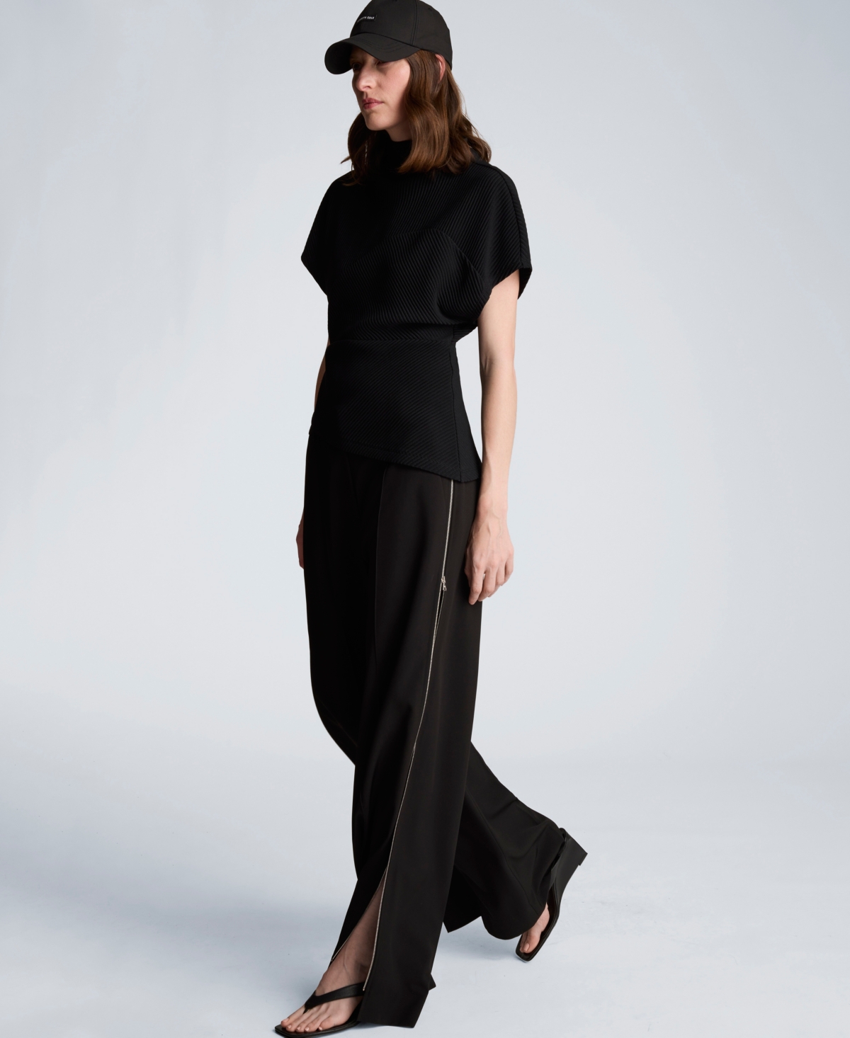 Click here for Kenneth Cole Womens High-Rise Wide-Leg Boyfriend P... prices