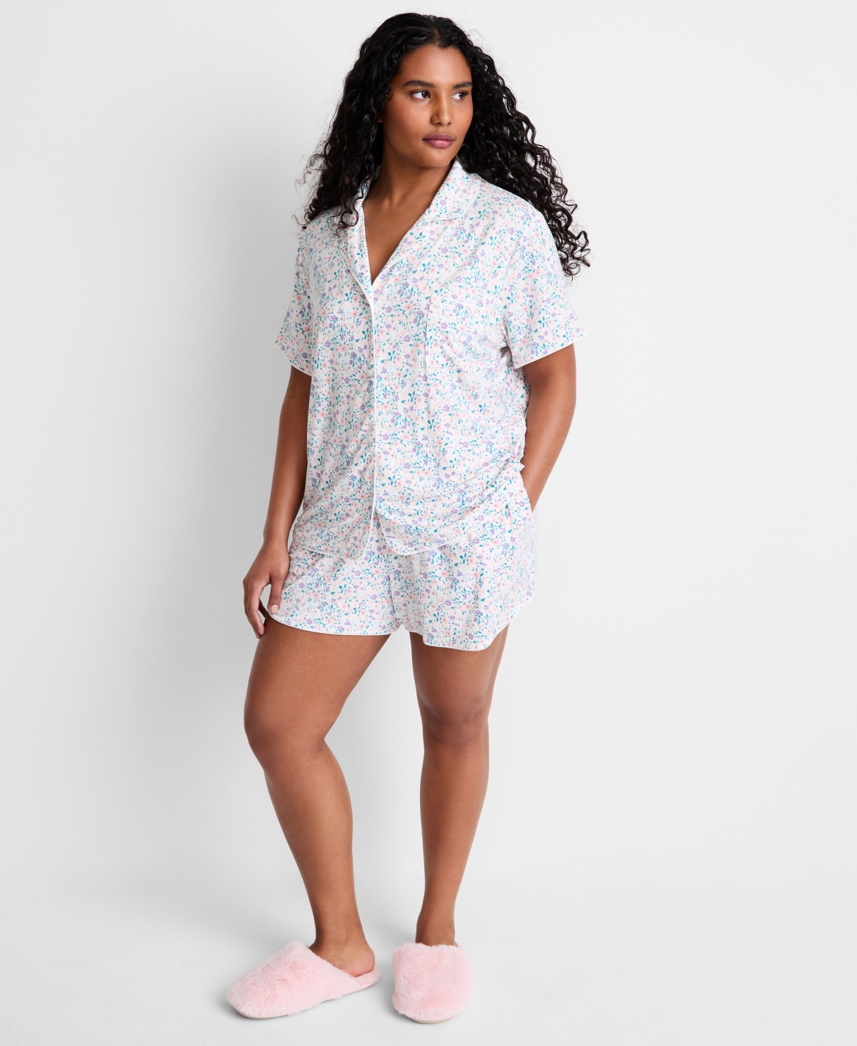 Click here for State of Day Womens Fluid Knit Notched-Collar Paja... prices