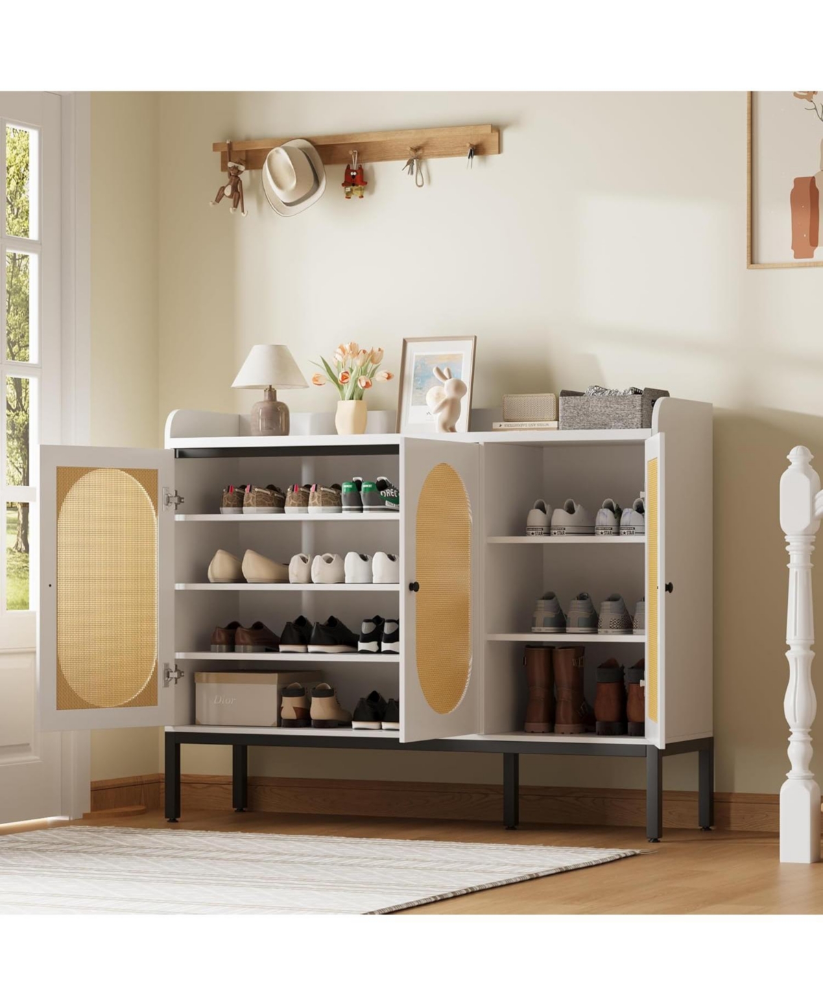 Click here for gaomon 7 Tier Rattan Shoe Cabinet  Freestanding Sh... prices