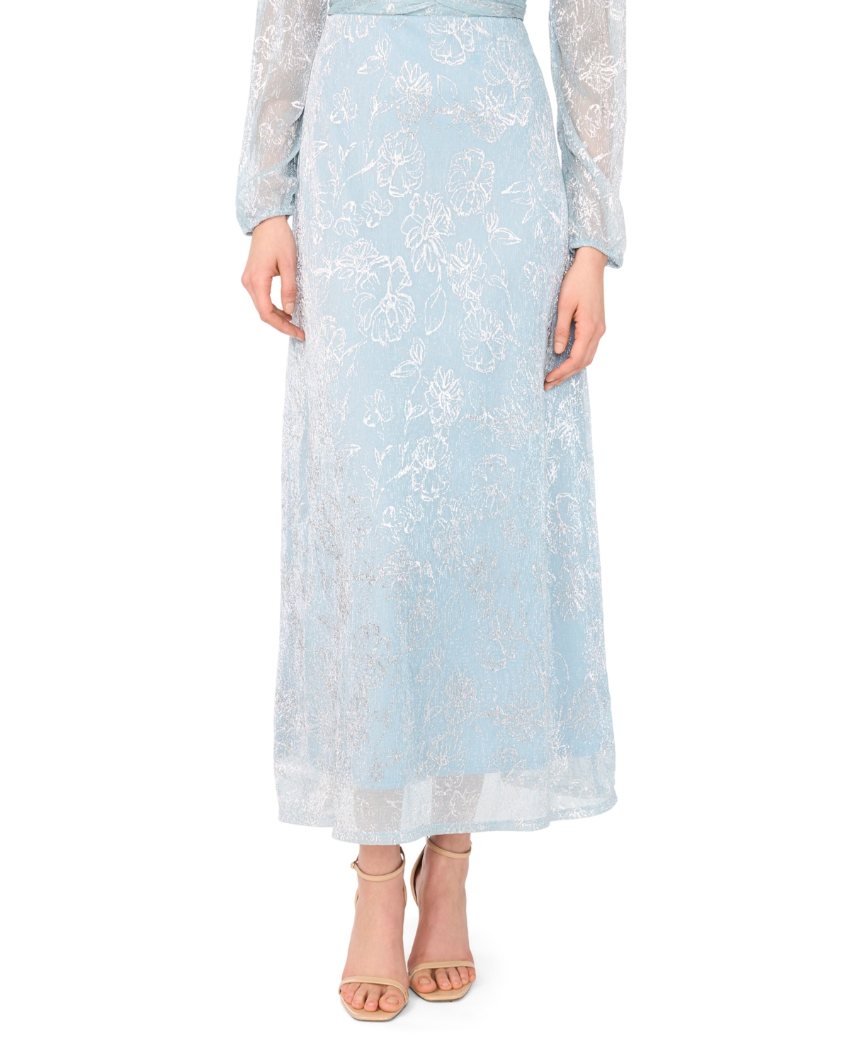 Click here for Msk Womens Column Maxi Skirt - Blue/Silve prices