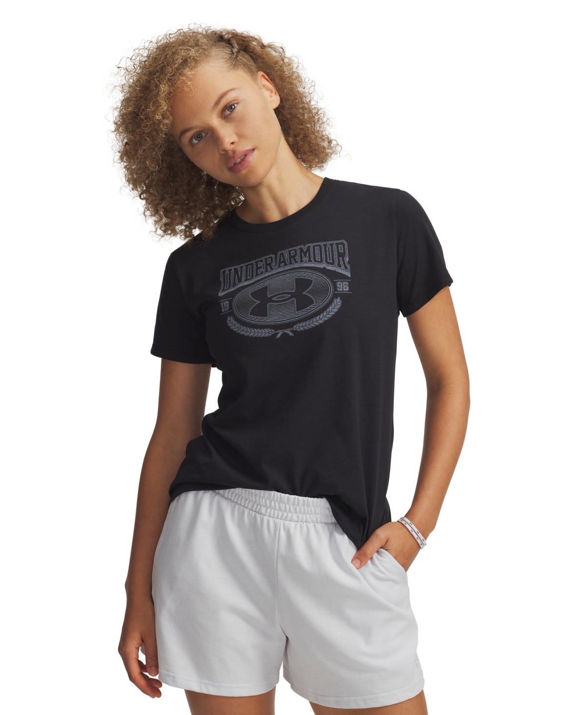 Click here for Under Armour Womens Crew Neck Short-Sleeve Top - B... prices