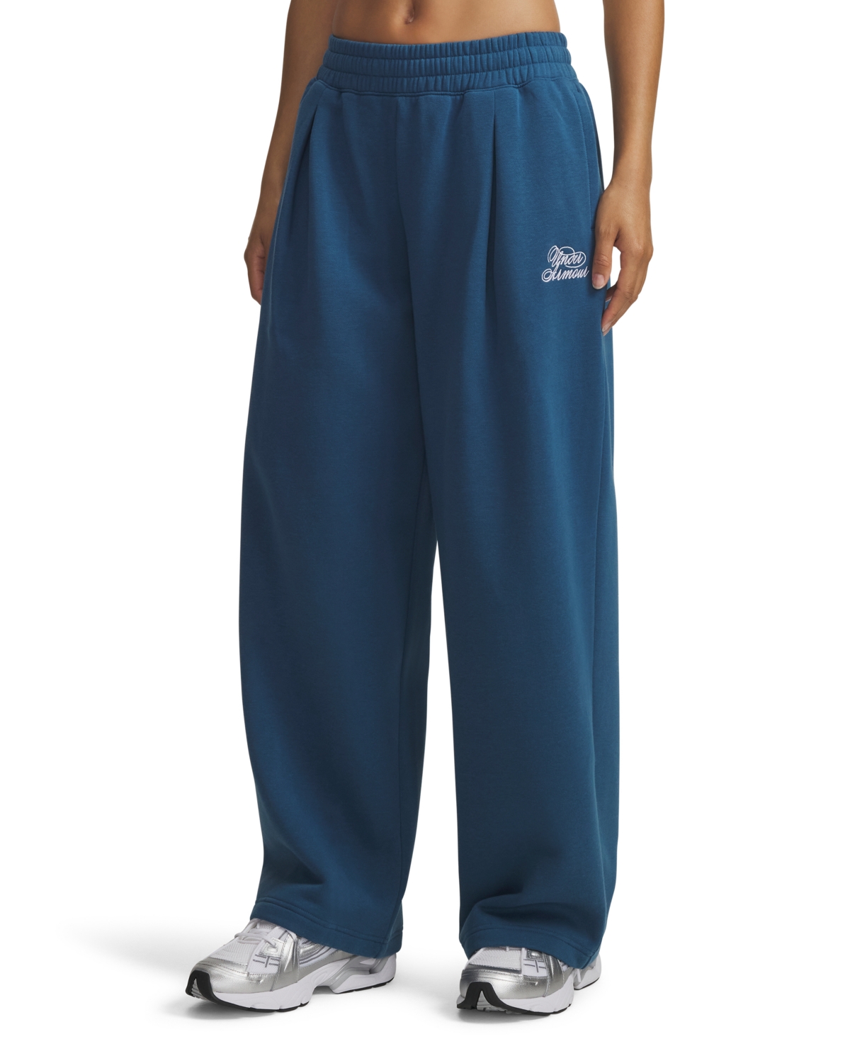 Click here for Under Armour Womens Rival Fleece Script Pants - Wh... prices