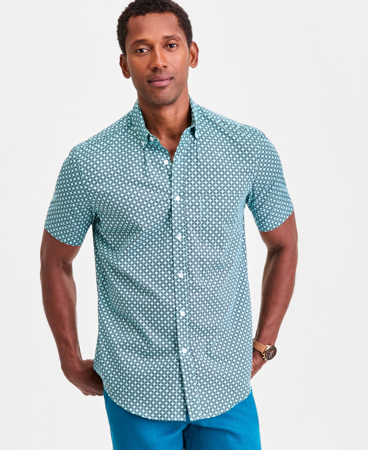 Click here for Club Room Mens Short-Sleeve Poplin Shirt  Macys Ex... prices