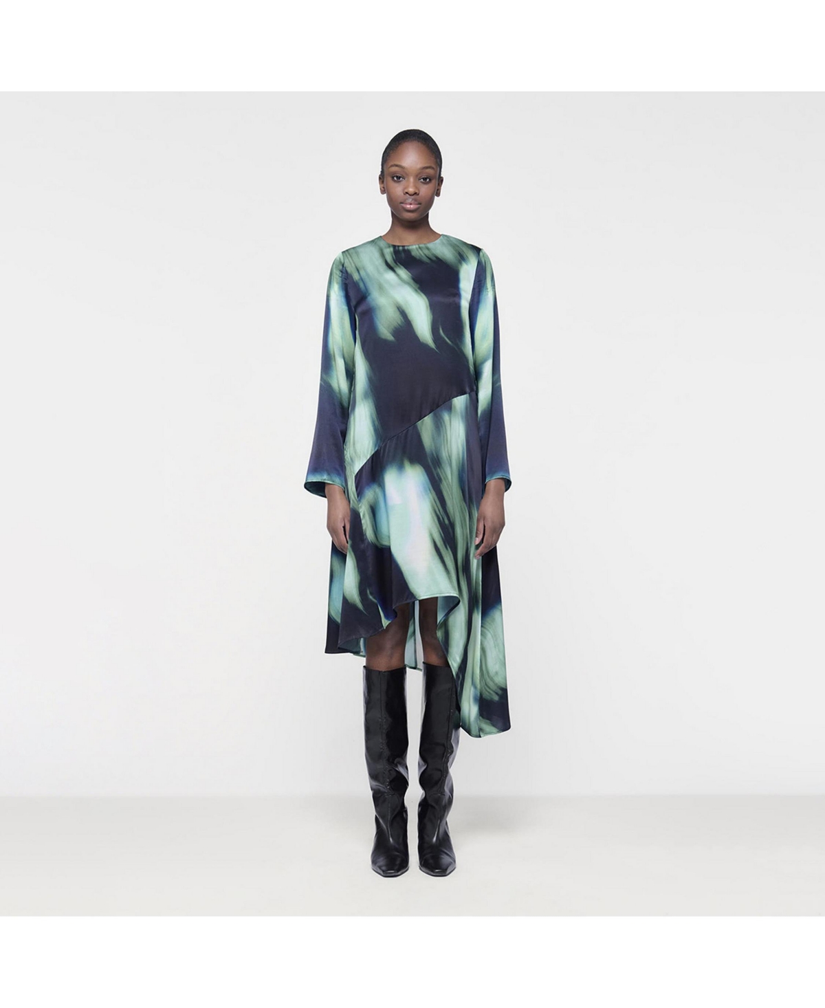 Click here for Leem Womens Printed Paneled Dress - Green prices