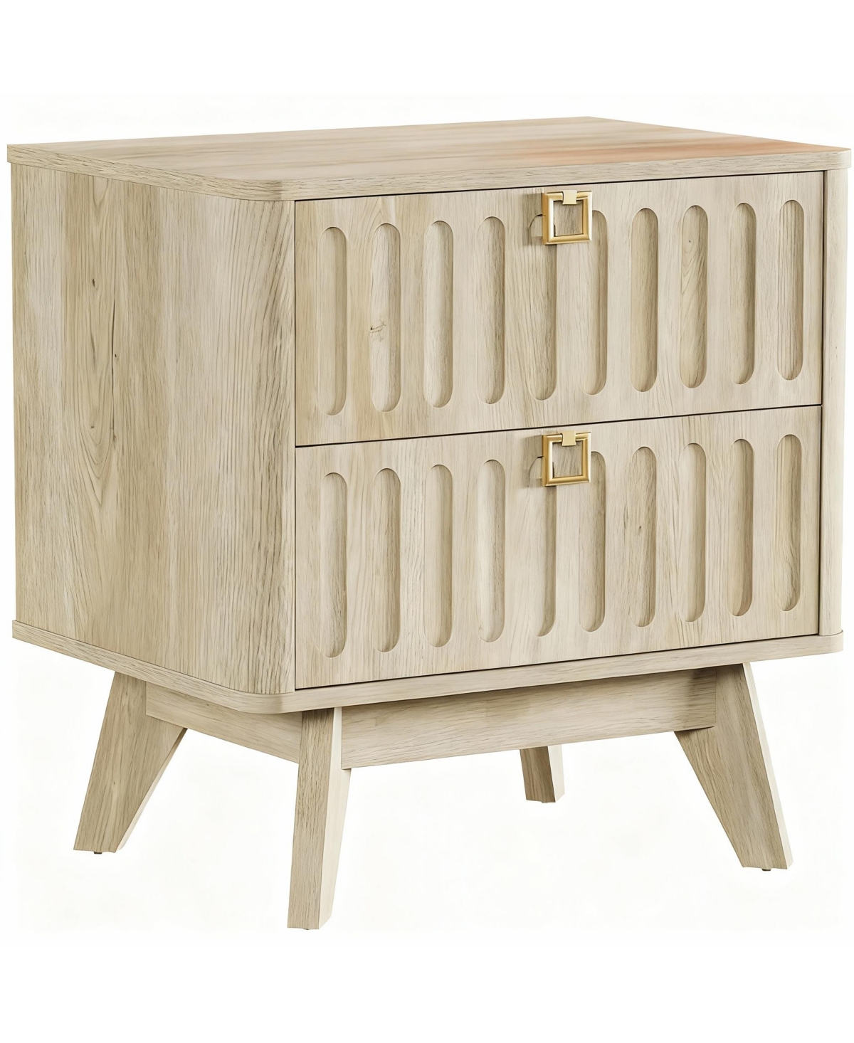 Click here for Yigii Modern Fluted Nightstand with 2 Drawers - St... prices