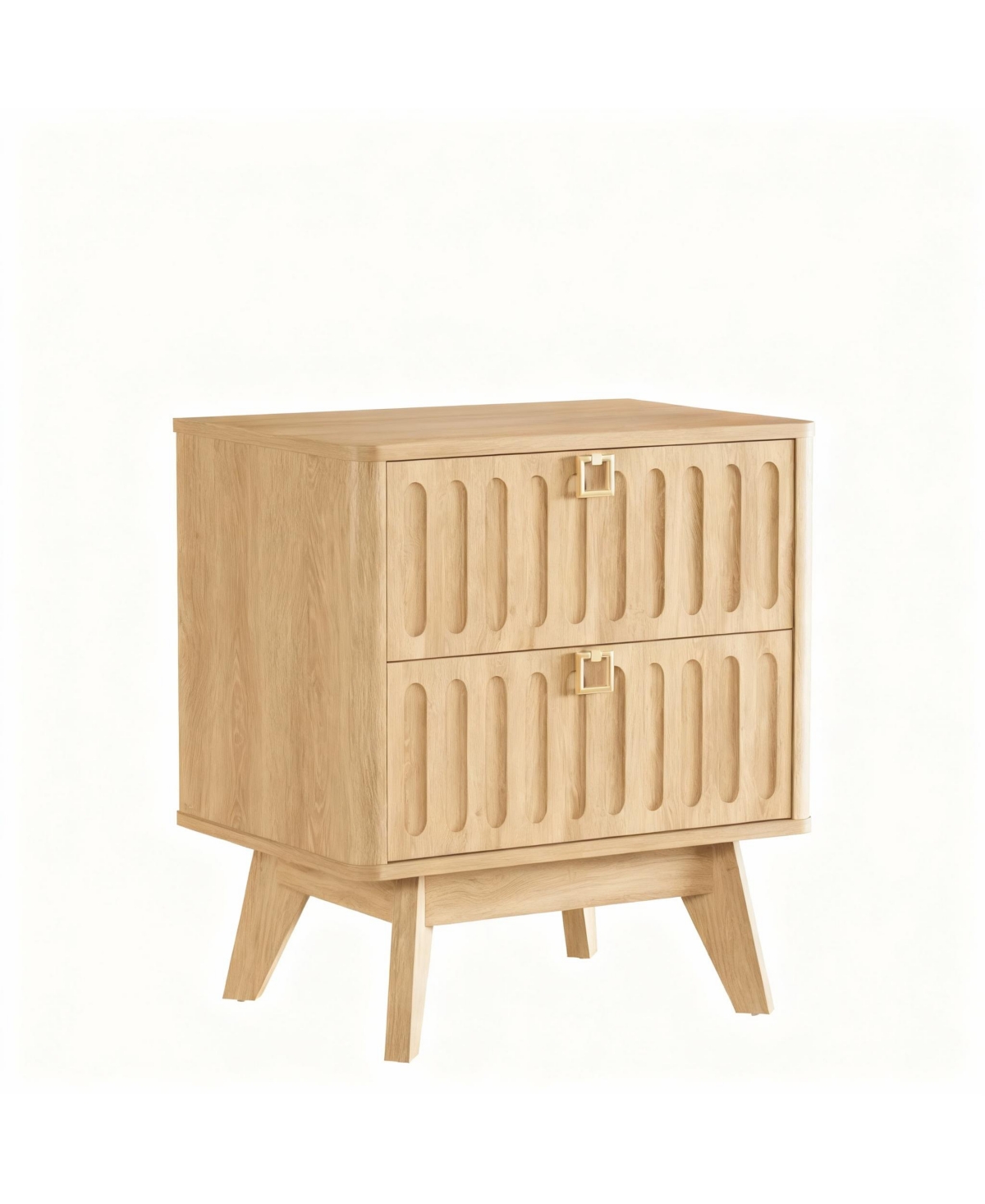 Click here for Yigii Modern Fluted Nightstand with 2 Drawers - St... prices