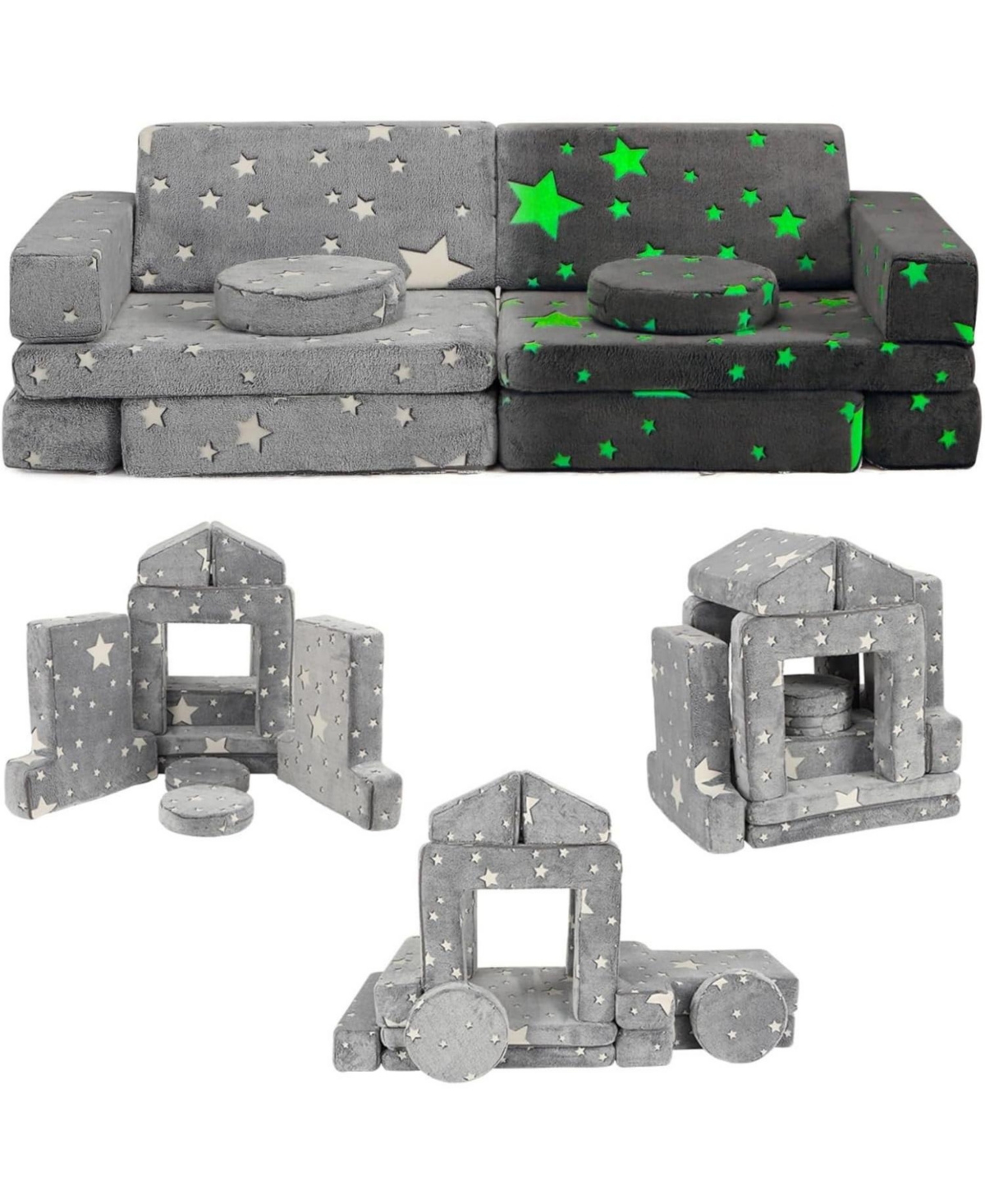 Click here for Gaomon Kids Couch Sofa 12 Pcs Modular Star Glow in... prices