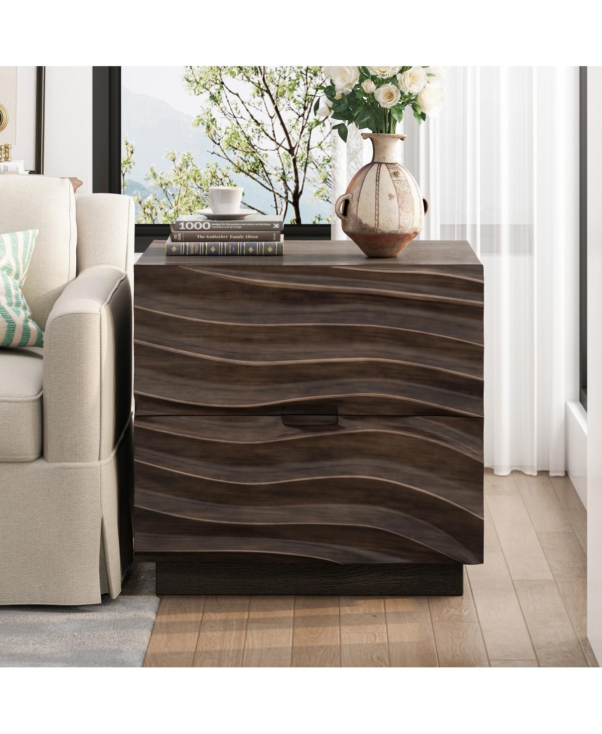 Click here for Streamdale Furniture Solid Wood Nightstand with 2... prices