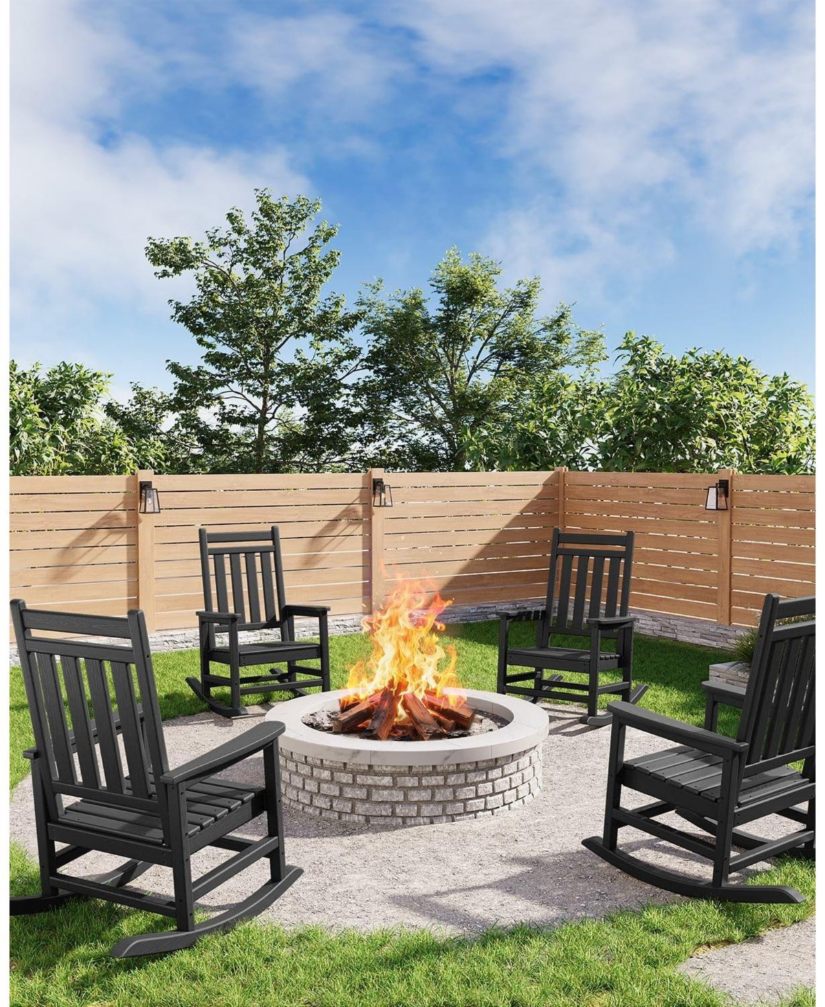 Click here for gaomon Hdpe Rocking Chair Outdoor Set of 4 - Poly... prices