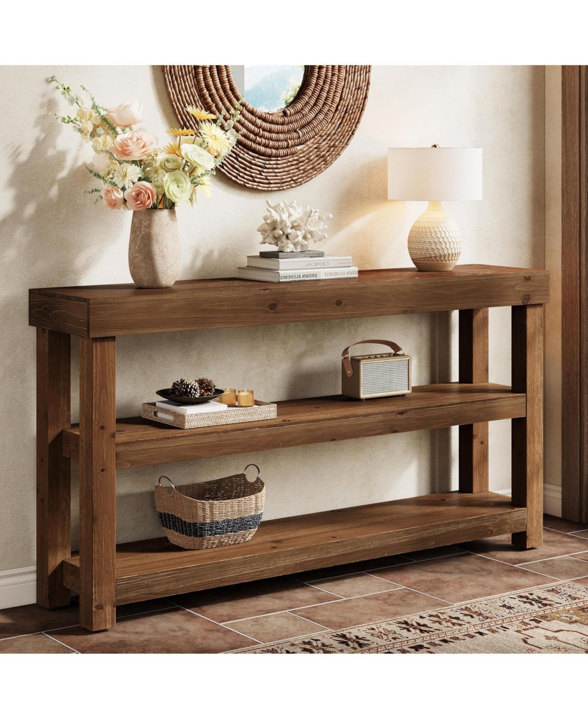 Click here for Tribesigns 63-Inch Solid Wood Entry Console Table... prices