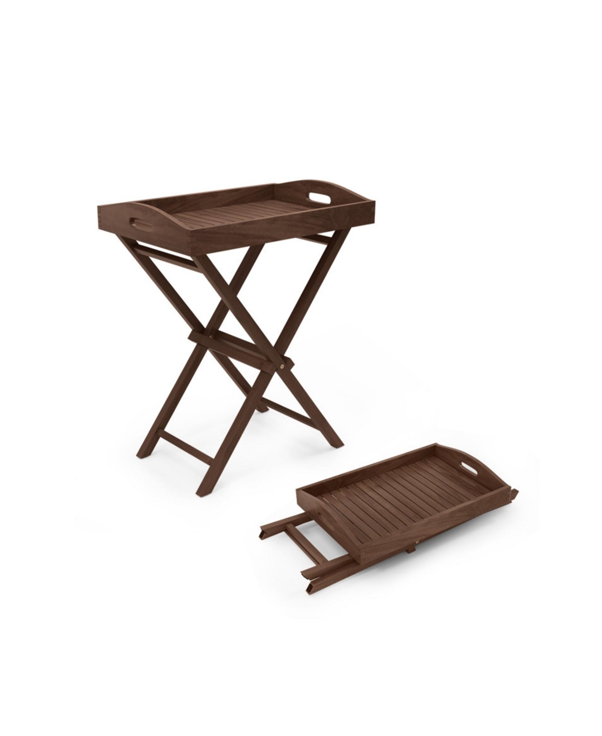 Click here for Clihome Solid Teak Wood Folding Tray Table with Re... prices