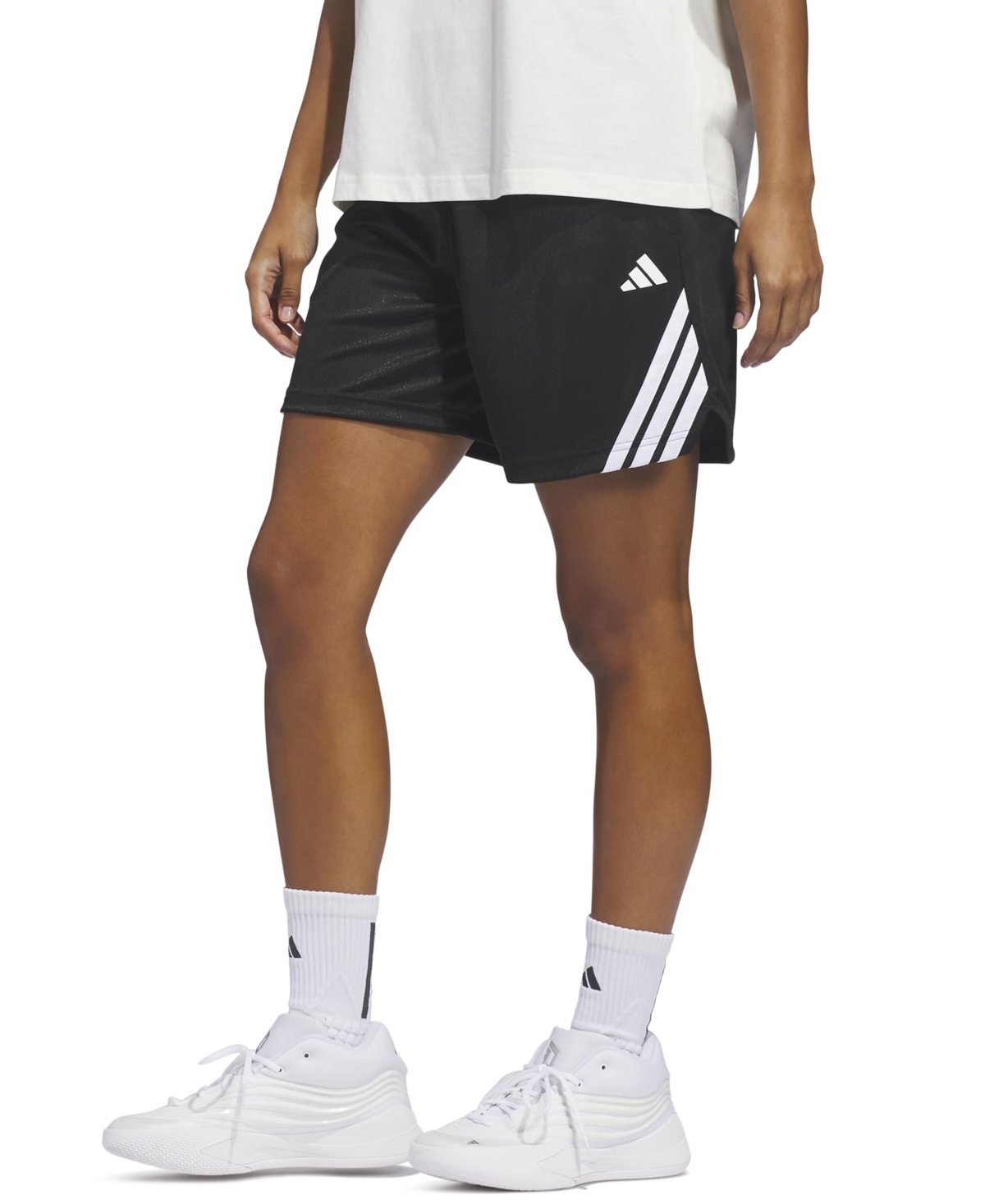 Click here for adidas Womens 3-Stripe Basketball Shorts - Black prices