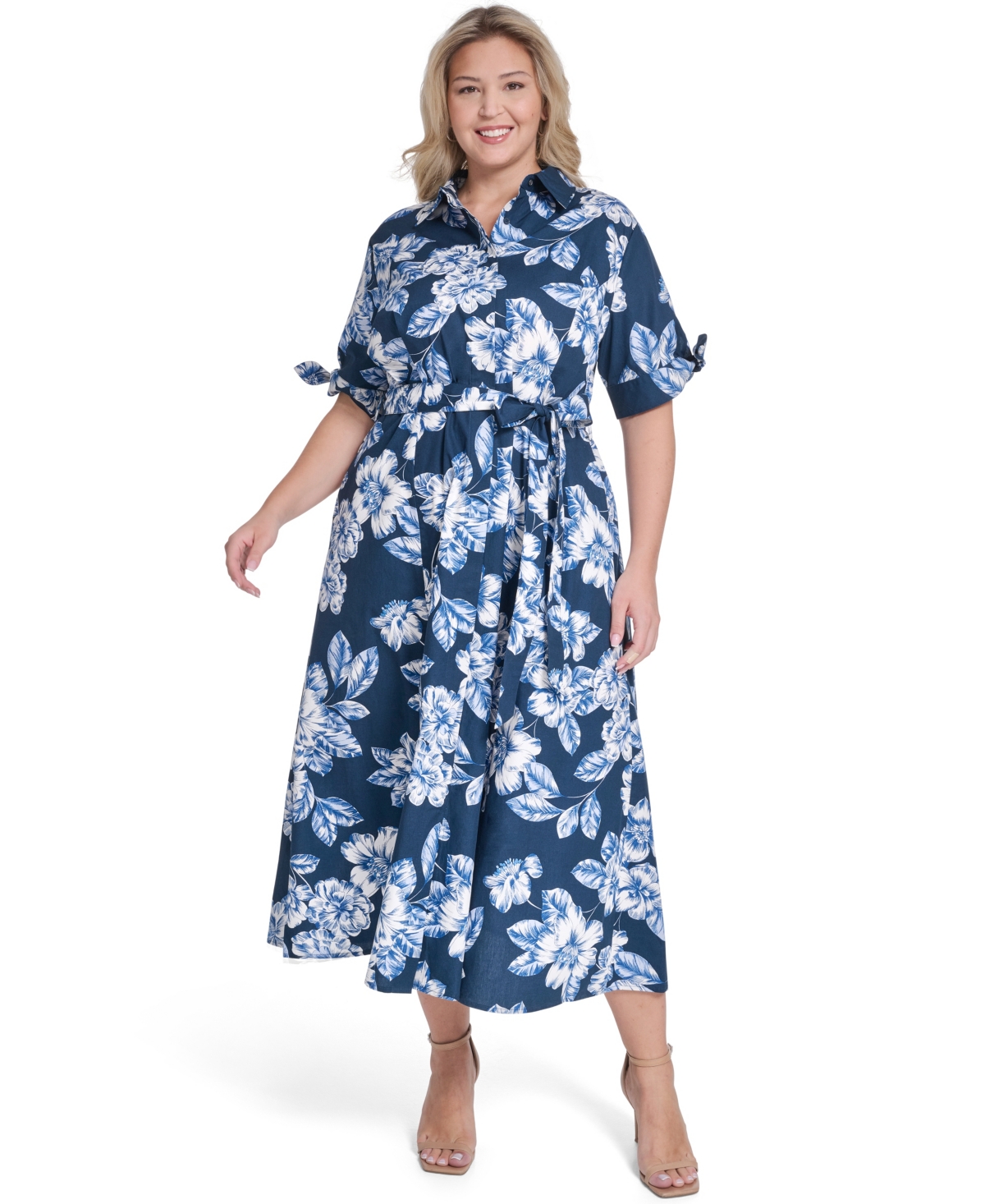 Click here for Calvin Klein Plus Size Floral-Print Midi Dress - I... prices