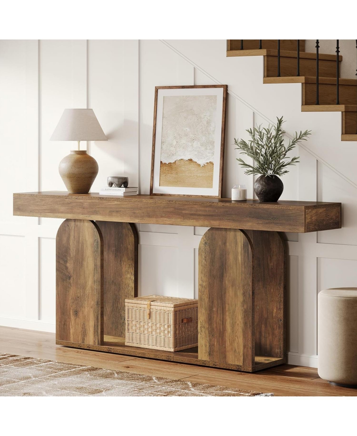Click here for Tribesigns Farmhouse Wood Console Table  with U-Sh... prices
