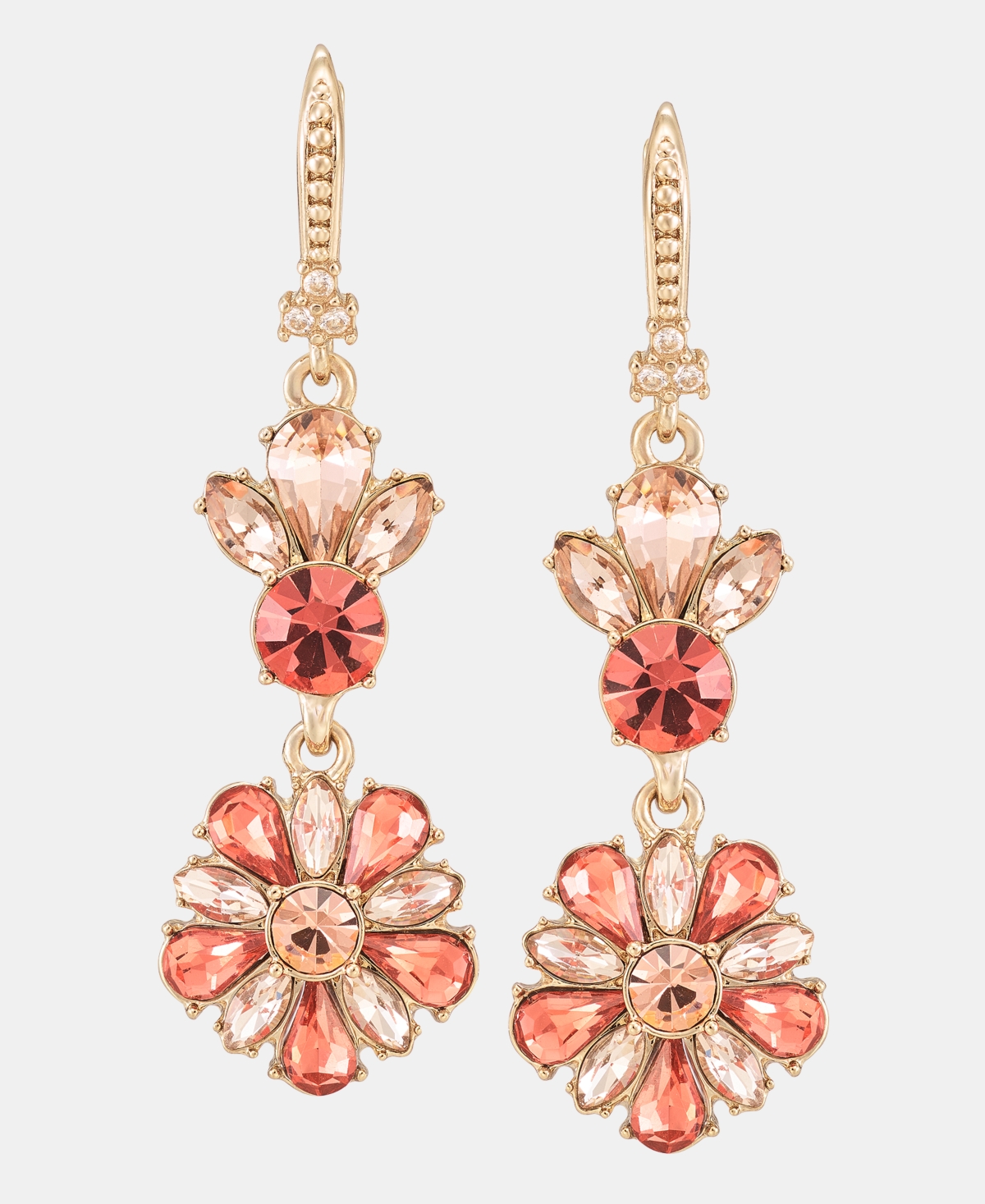 Click here for Marchesa Crystal Cluster Flower Double Drop Earrin... prices