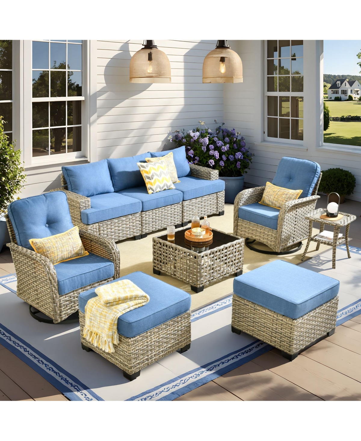 Click here for Xizzi 9 Pieces Wicker Outdoor Patio Furniture Set... prices