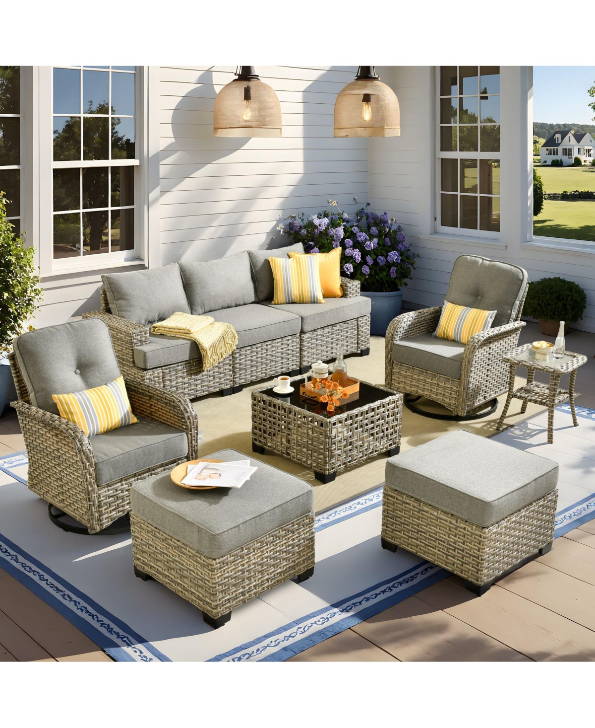 Click here for Xizzi 9 Pieces Wicker Outdoor Patio Furniture Set... prices
