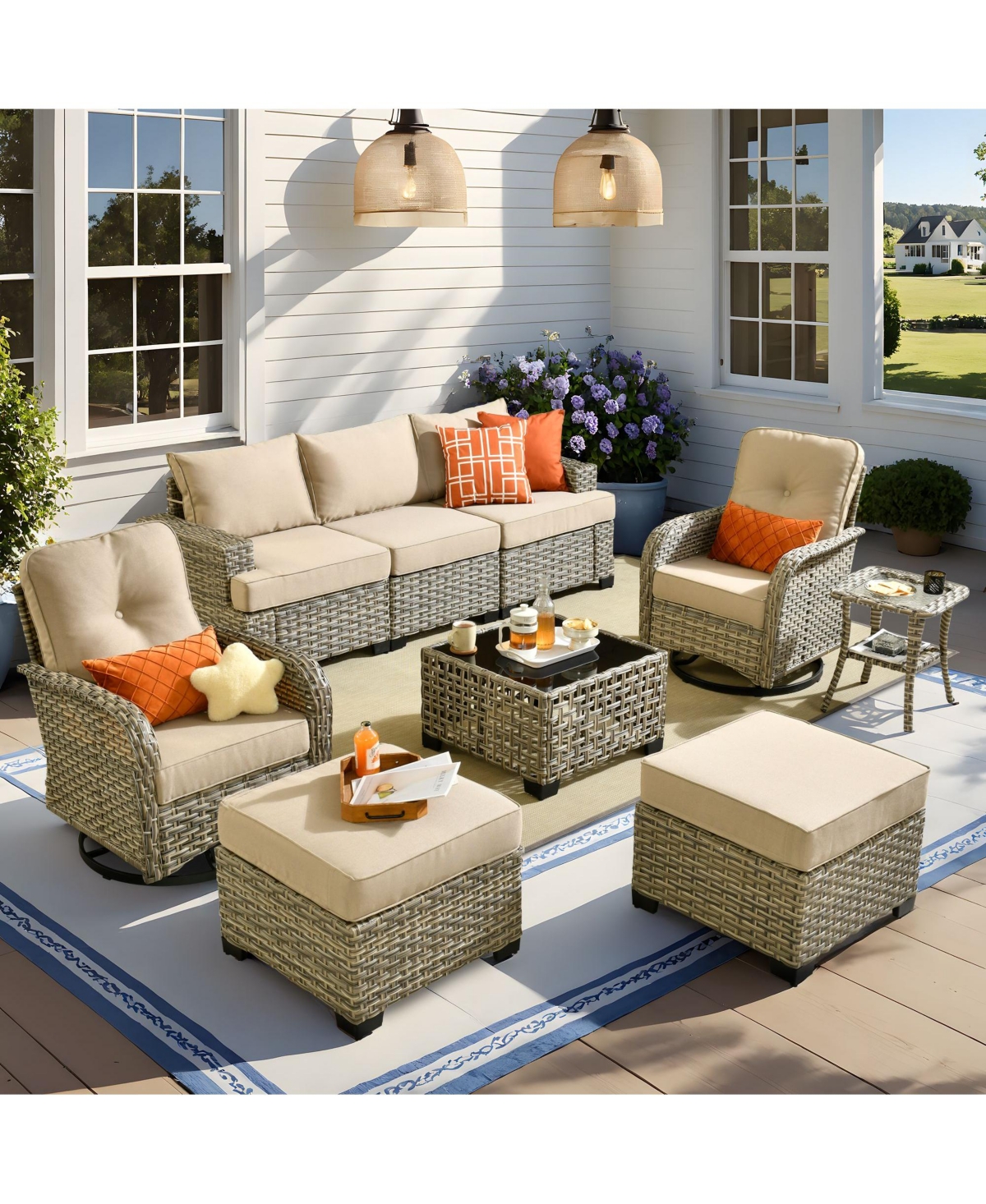 Click here for Xizzi 9 Pieces Wicker Outdoor Patio Furniture Set... prices