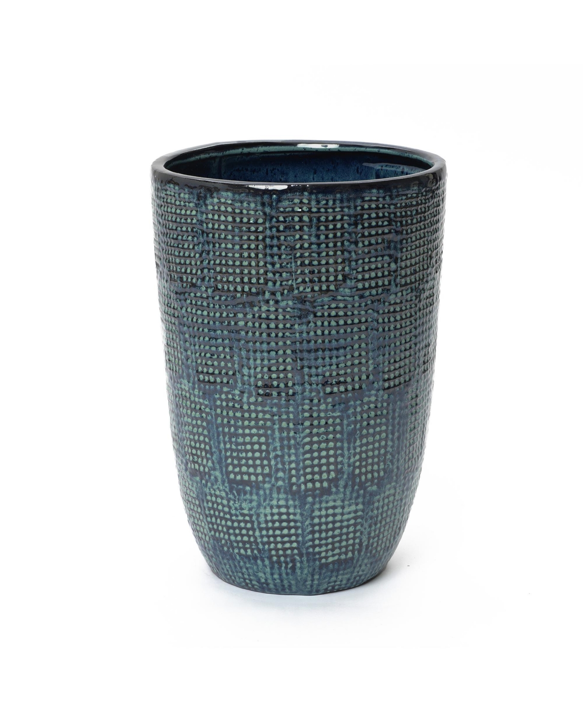 Click here for LuxenHome Ocean Grid Textured Ceramic Planter  17&... prices