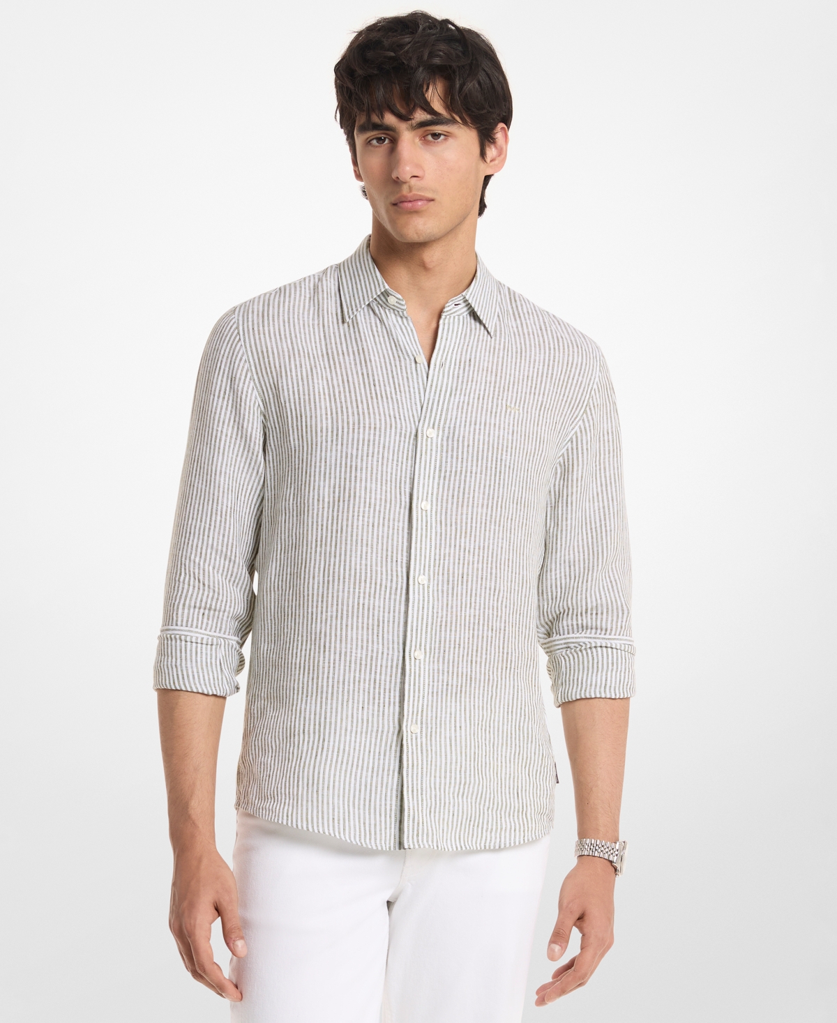 Click here for Michael Kors Mens Striped Long-Sleeve Shirt - Ever... prices