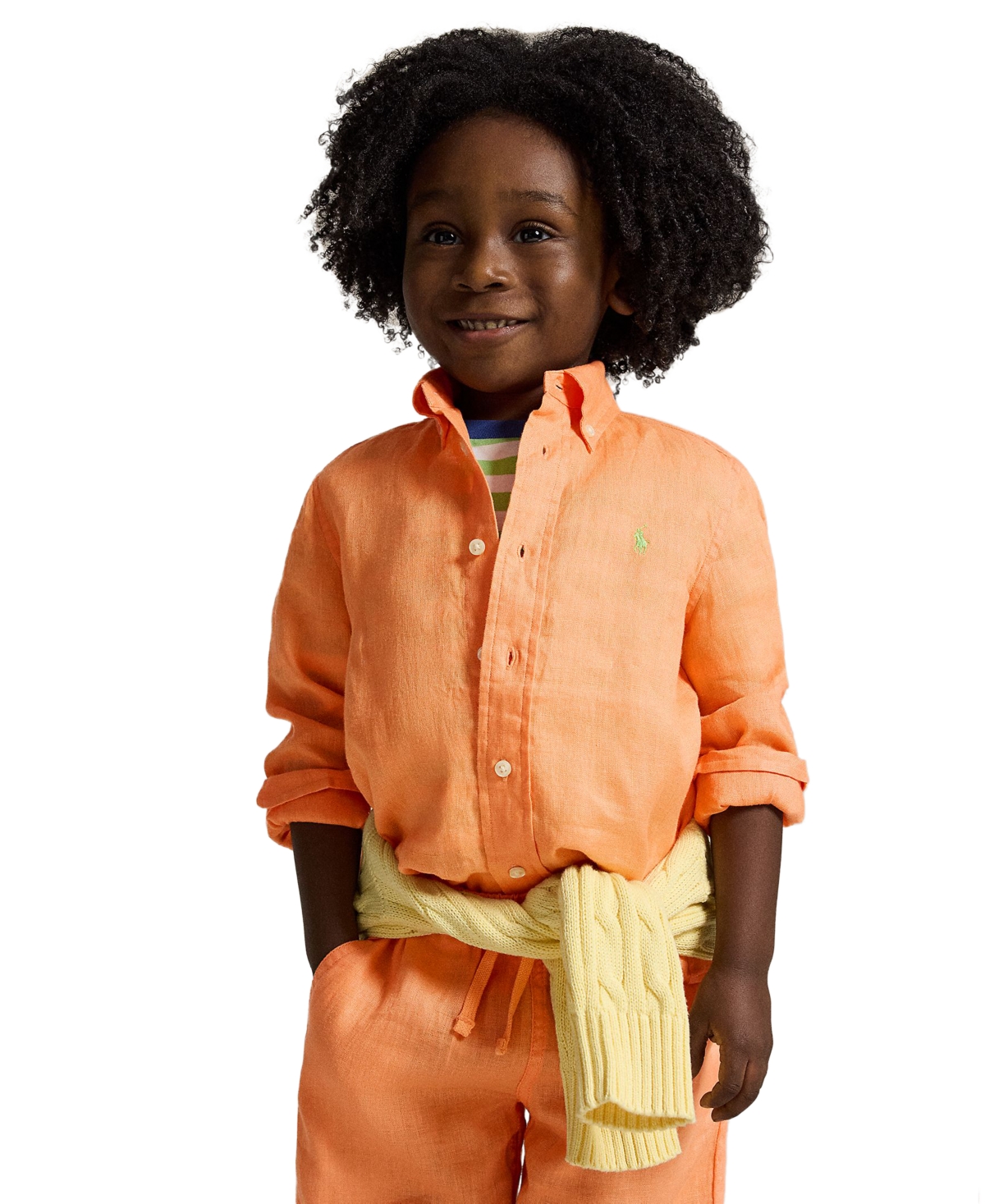 Click here for Polo Ralph Lauren Boys 2-7 Linen Shirt - POPPY prices