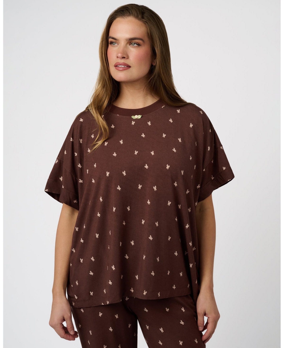 Click here for WeWoreWhat Womens Sleep Tee - Choco brown/pny prices